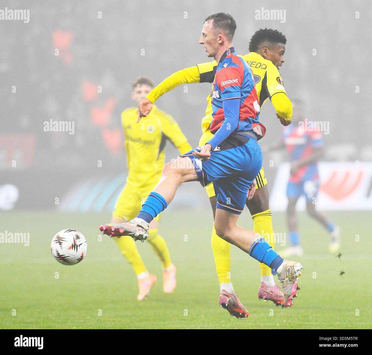 Svetozar Markovic of Plzen, left, and Nelson Semedo of Fenerbahce in ...