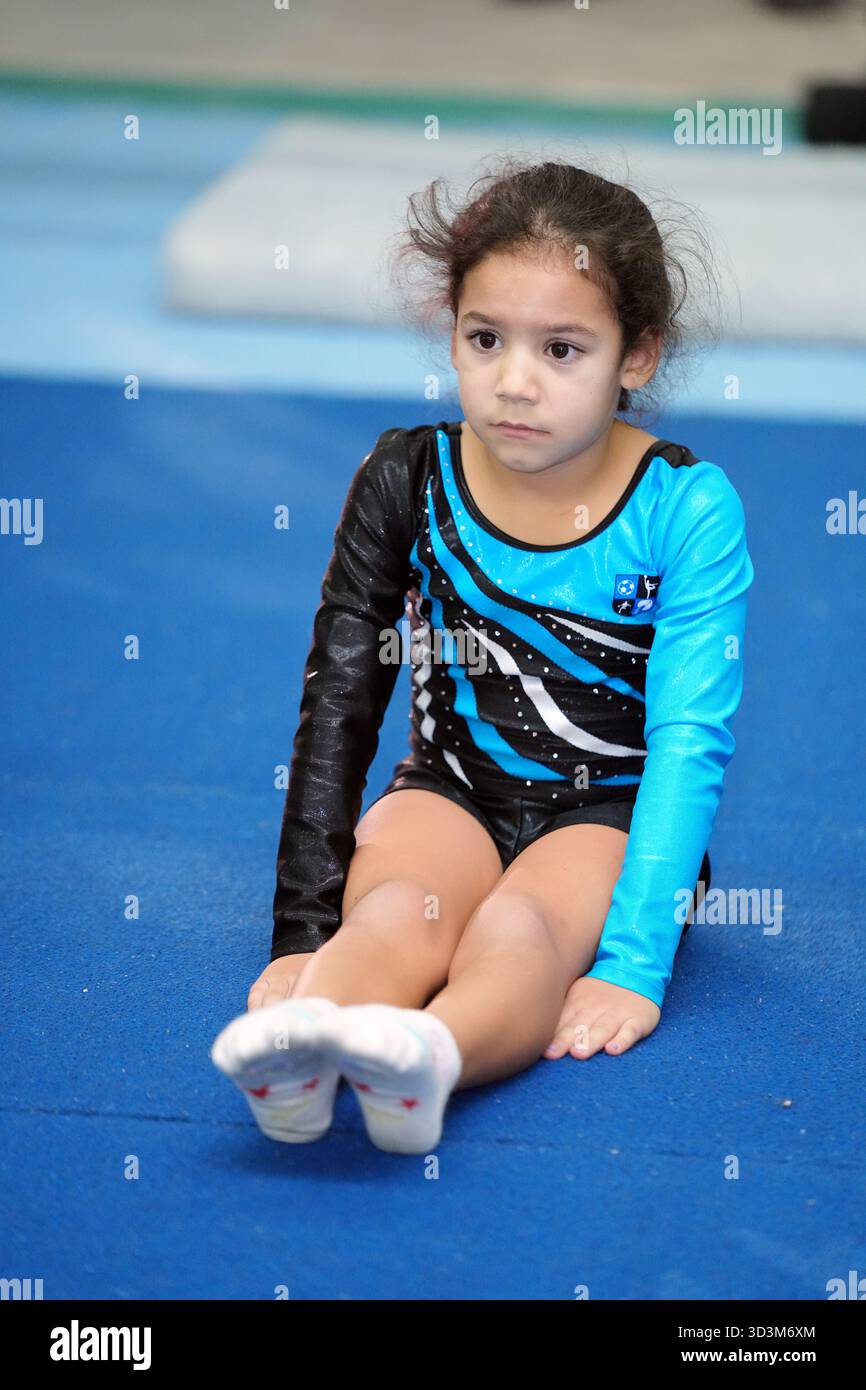 Young gymnasts training at Premier Gymnastics academy in Qatar. They ...