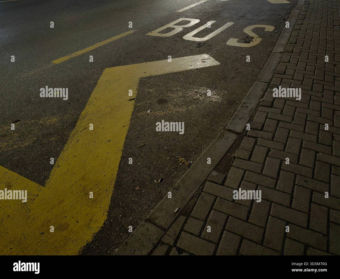 Night Bus Lane Stock Photo - Alamy