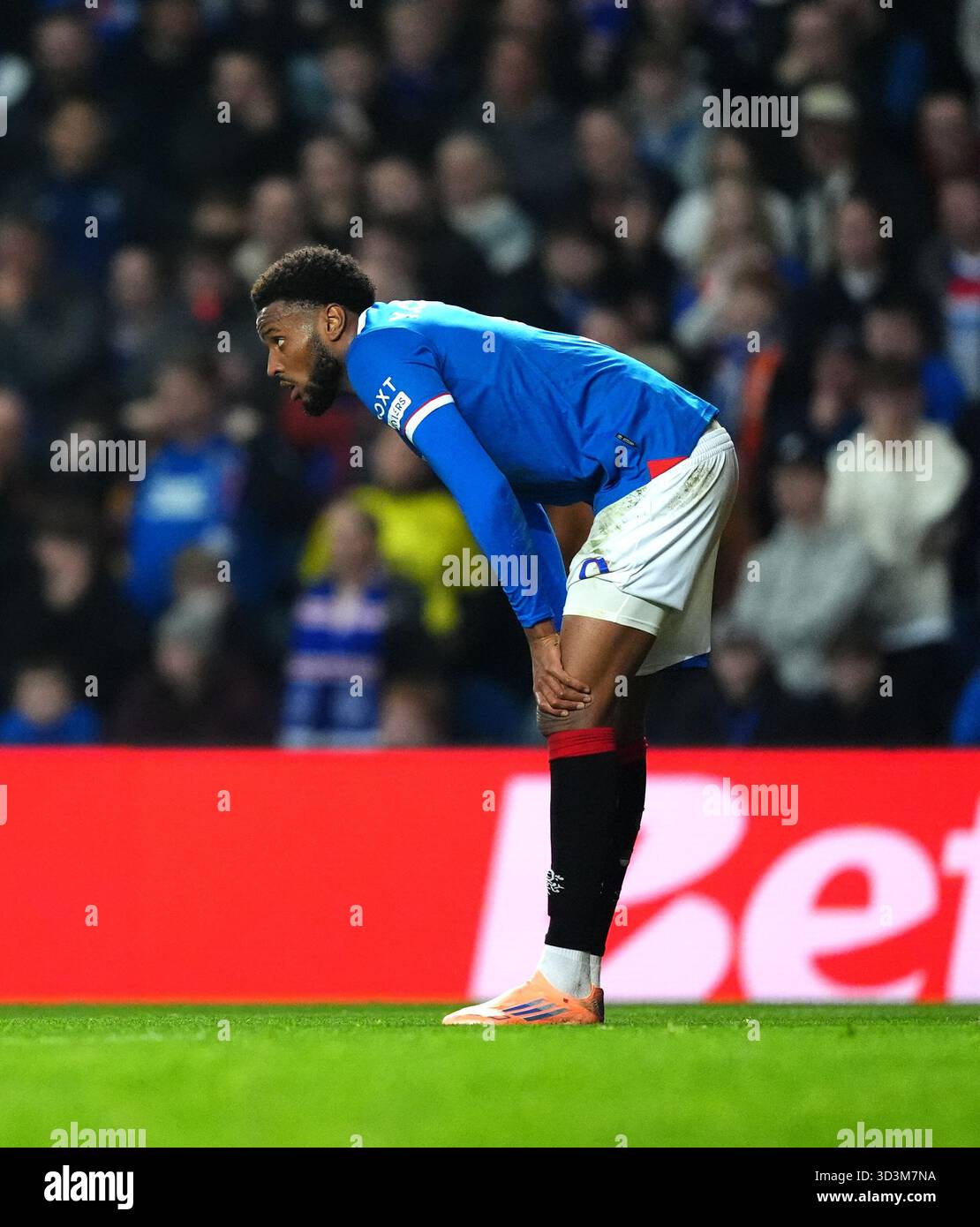 Rangers' Youssef Chermiti reacts to a missed chance during the UEFA ...