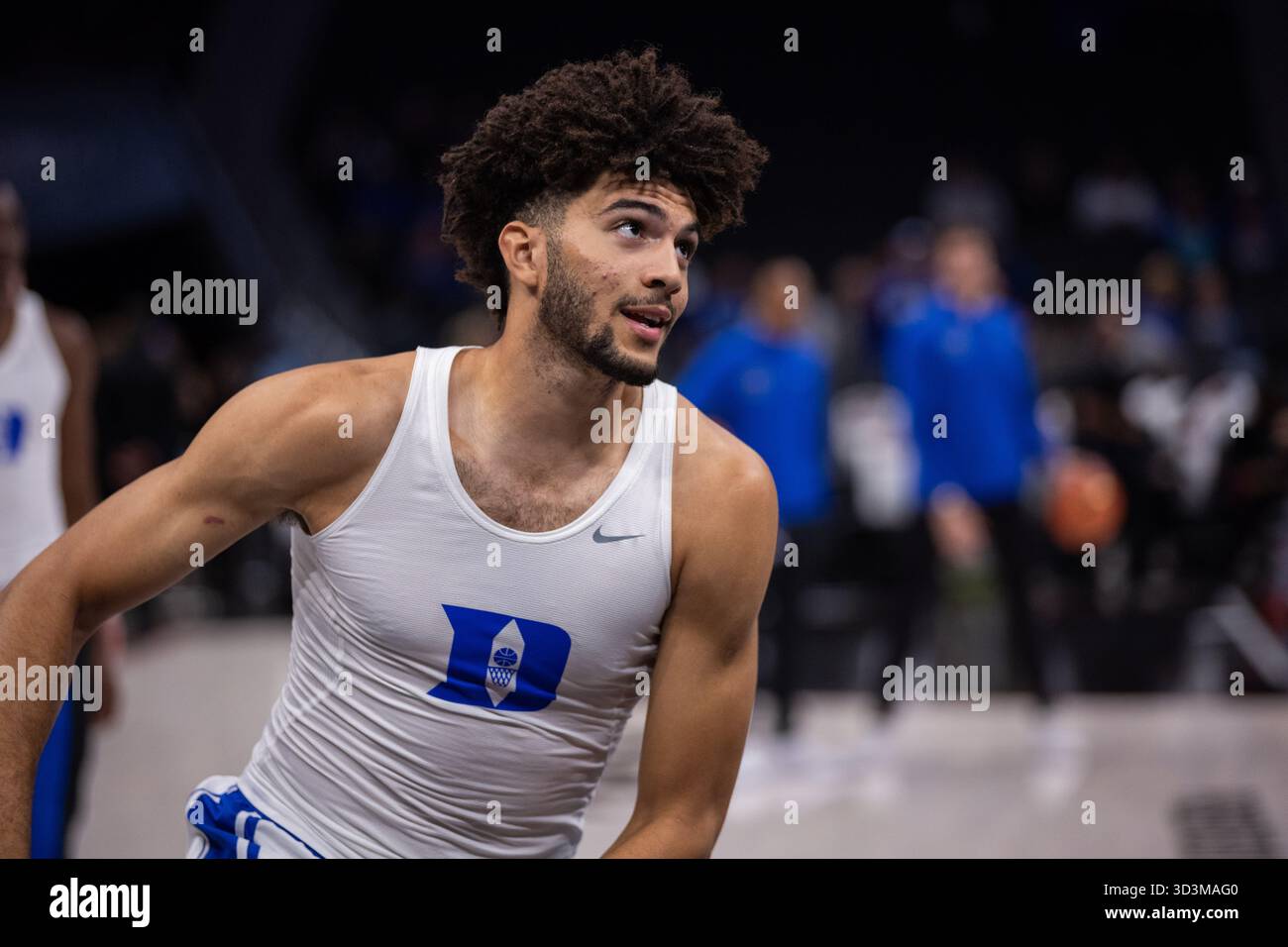 November 4, 2025: Duke Blue Devils forward Cameron Boozer (12) warms up ...