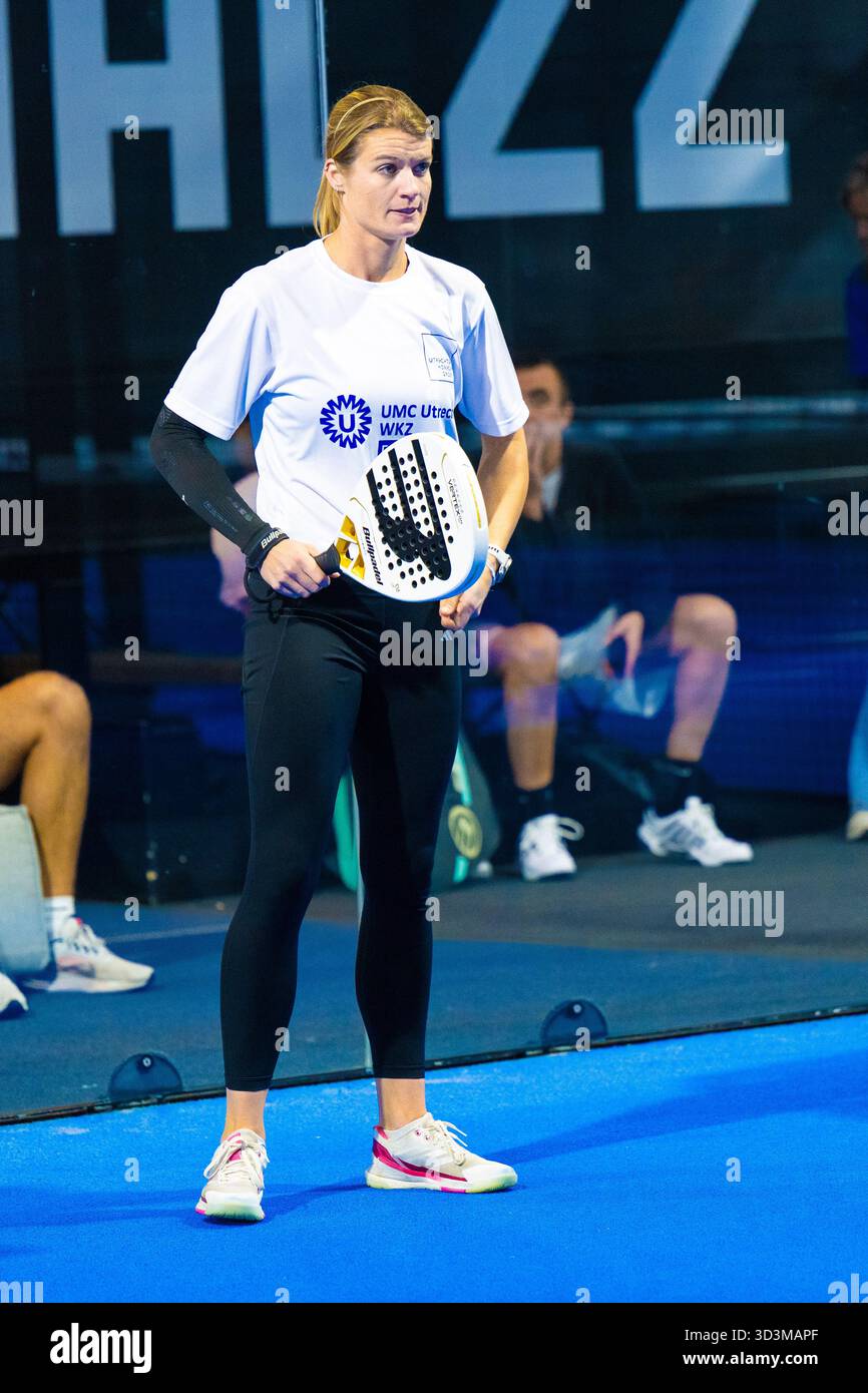 UTRECHT - Dafne Schippers at a Padel tournament at HAL22 in Utrecht ...
