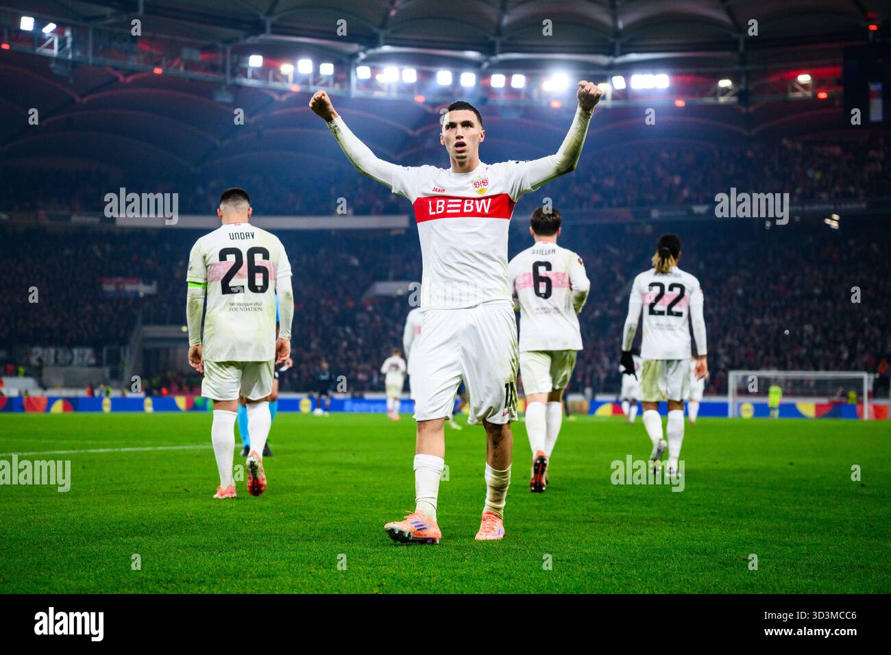 06 November 2025, Baden-Württemberg, Stuttgart: Soccer: Europa League ...