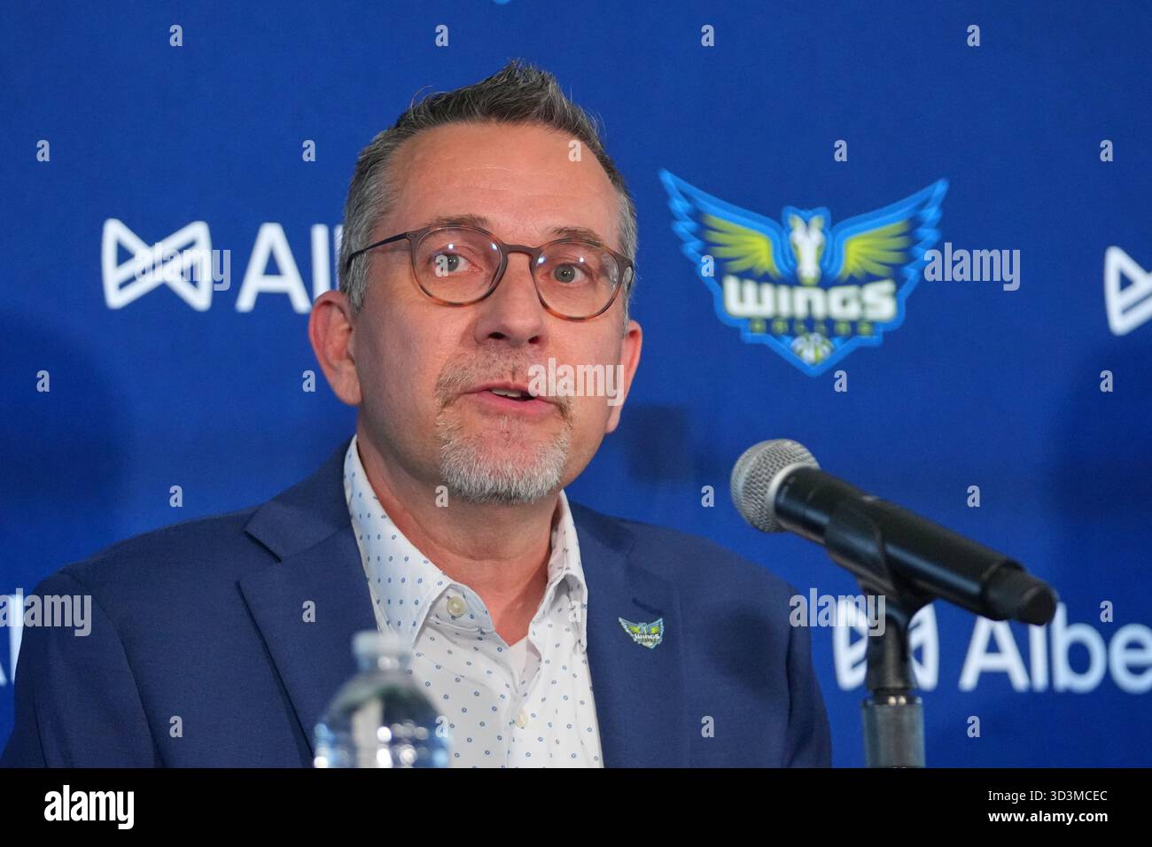 Dallas Wings general manager Curt Miller speaks during a news ...