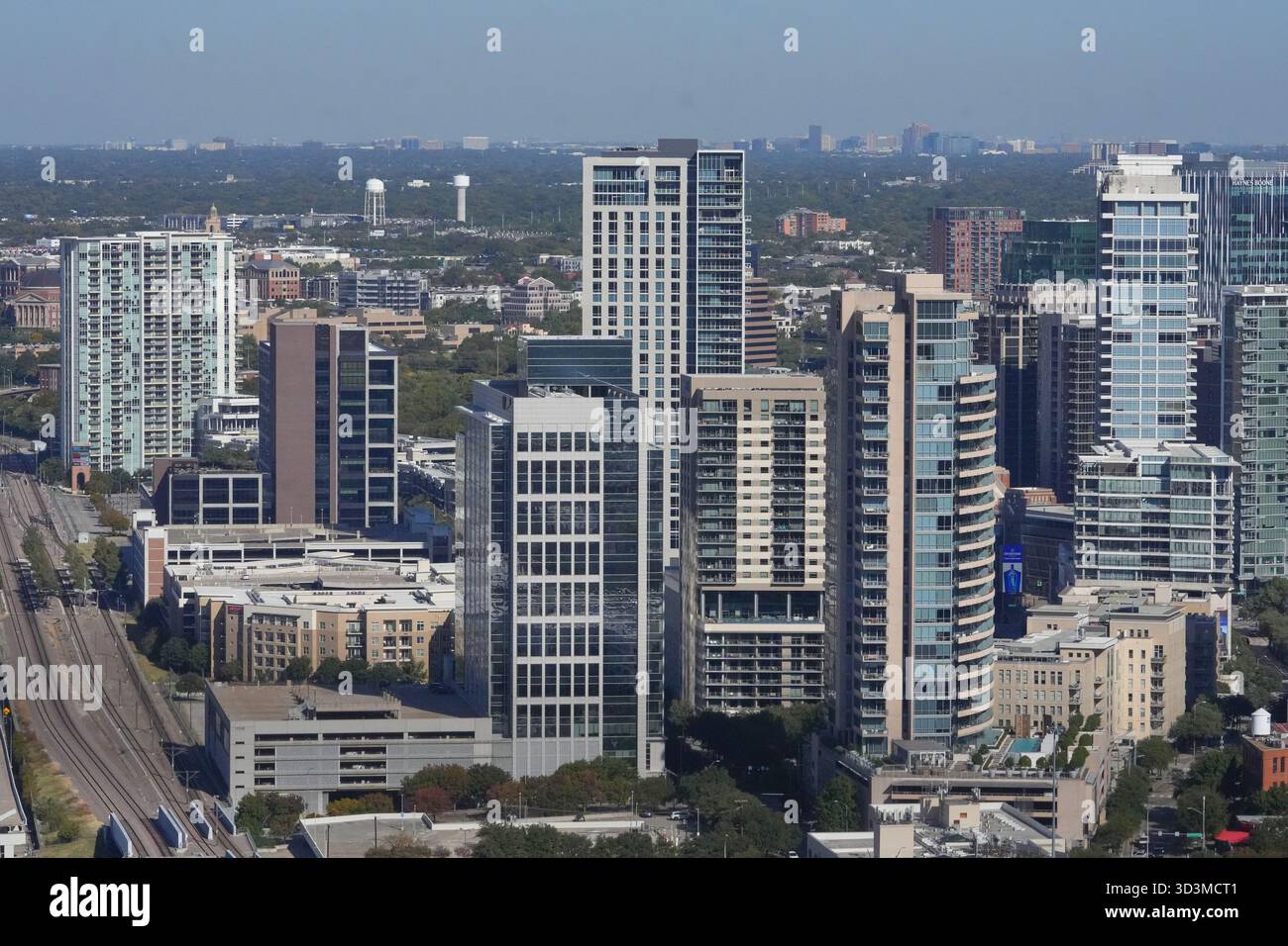 High rise buildings are visible Thursday, Nov. 6, 2025, in Dallas. (AP ...