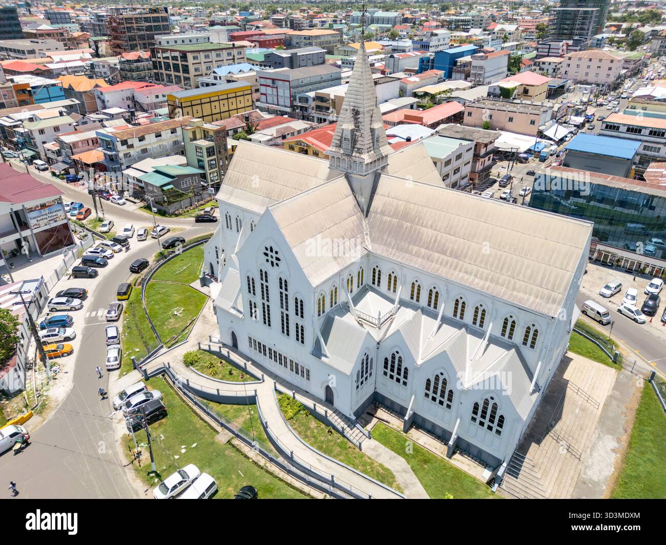 Aerial view of St. George's Cathedral, an Anglican cathedral built of ...