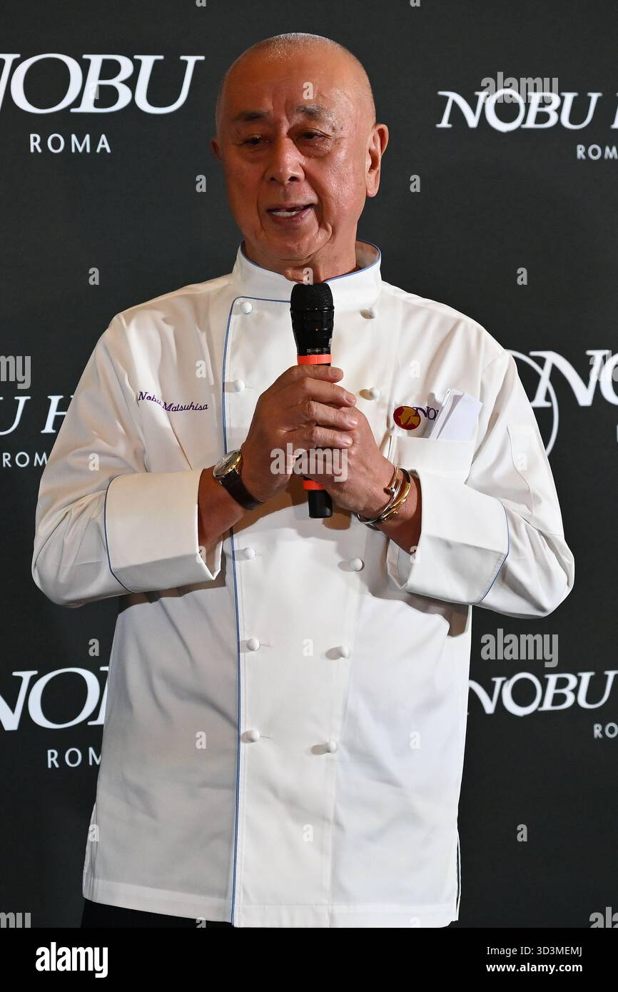 Nobu Matsuhisa attend the opening of Nobu Hotel at Nobu Hotel Rome on ...