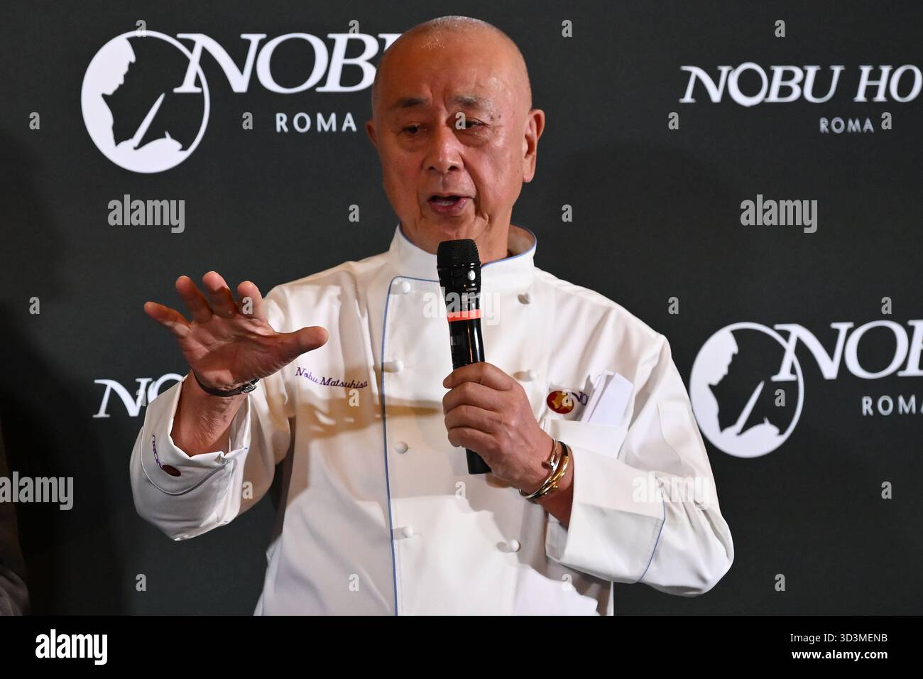 Nobu Matsuhisa attend the opening of Nobu Hotel at Nobu Hotel Rome on ...