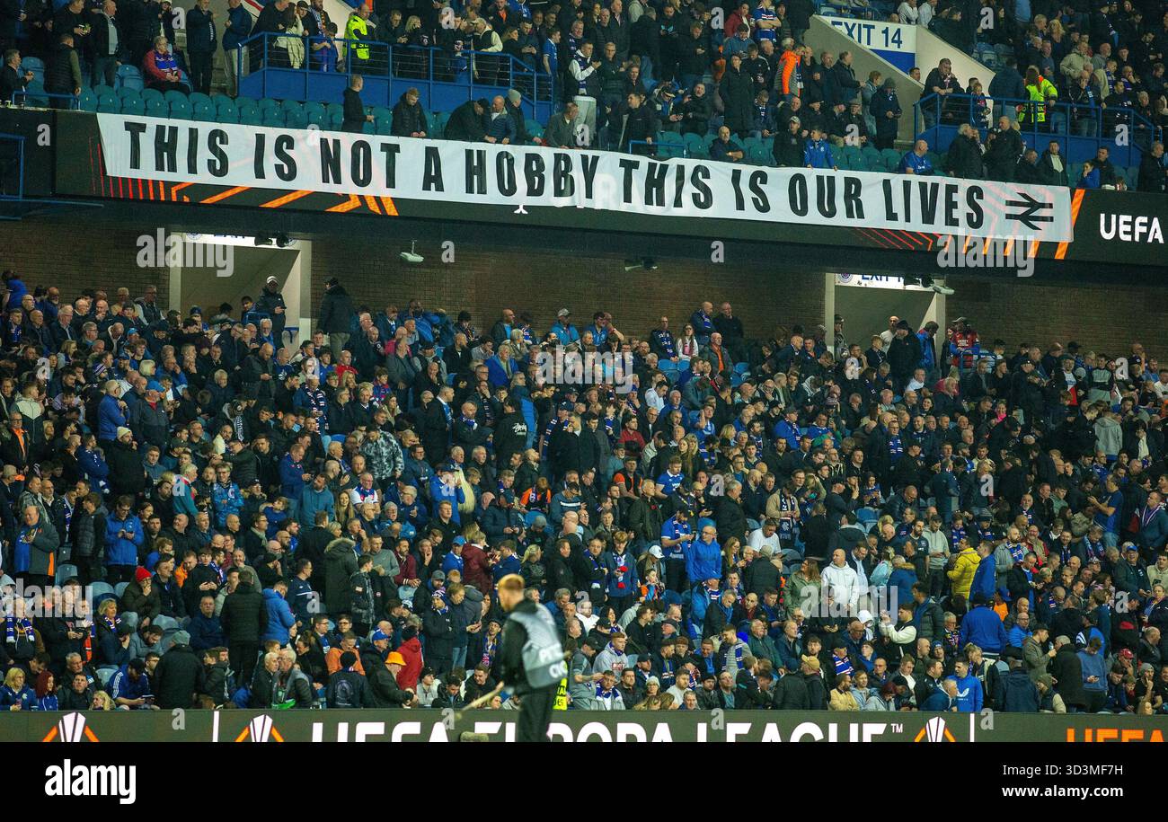 6th November 2025; Ibrox Stadium, Glasgow, Scotland; UEFA Europa League ...