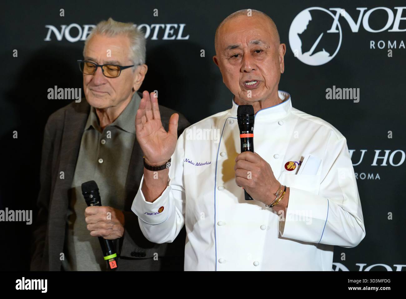 Actor Robert De Niro and chef Nobu Matsuhisa attend the opening of the ...