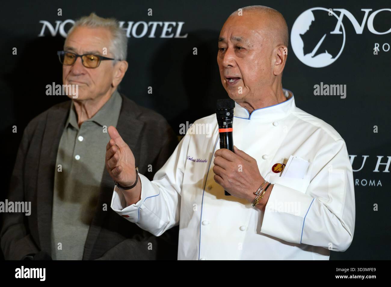 Actor Robert De Niro and chef Nobu Matsuhisa attend the opening of the ...