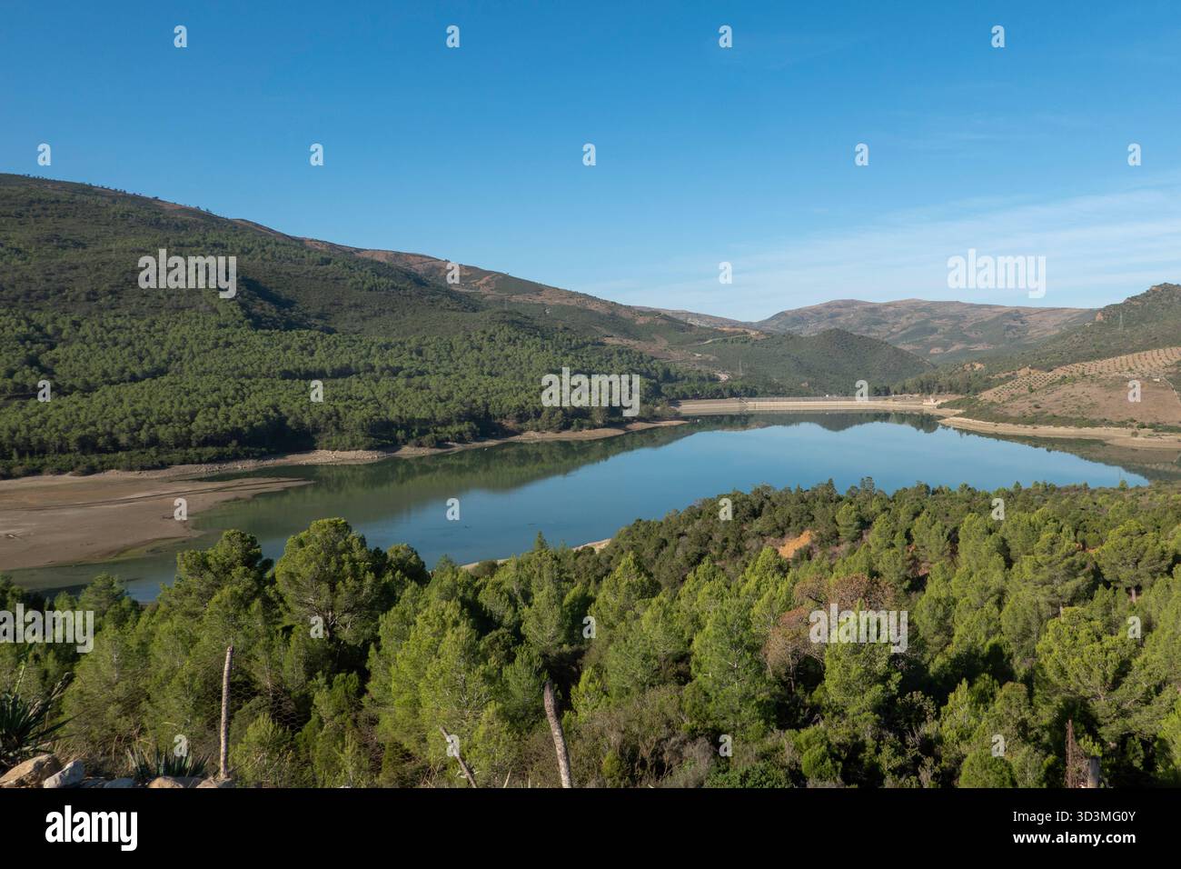 Scenic Moroccan landscape featuring Lac du Barrage Sed Nakhla dam in ...
