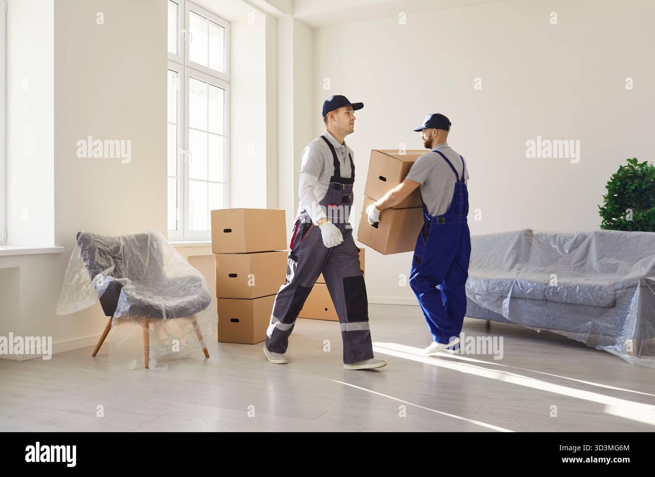 Team movers carrying boxes hi-res stock photography and images - Alamy
