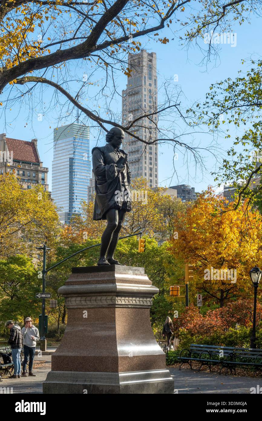 The statue of William Shakespeare, the famous Bard, anchors the poets ...