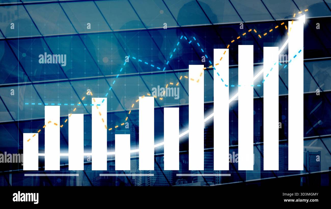Digital data bar graphs overlaying hi-res stock photography and images ...