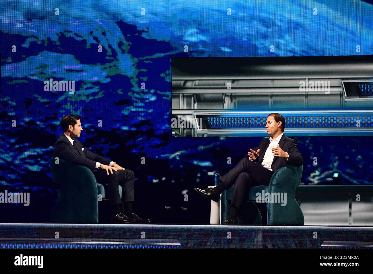 Former tennis champion and entrepreneur Rafael Nadal talks with Ignacio ...