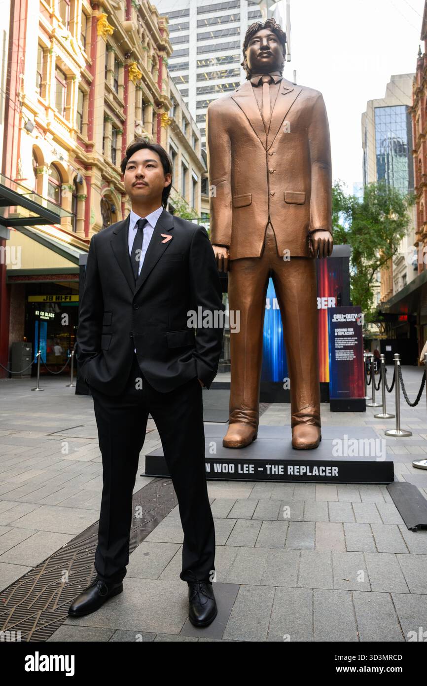 Australian golfer Min Woo Lee poses for a photograph during an ...