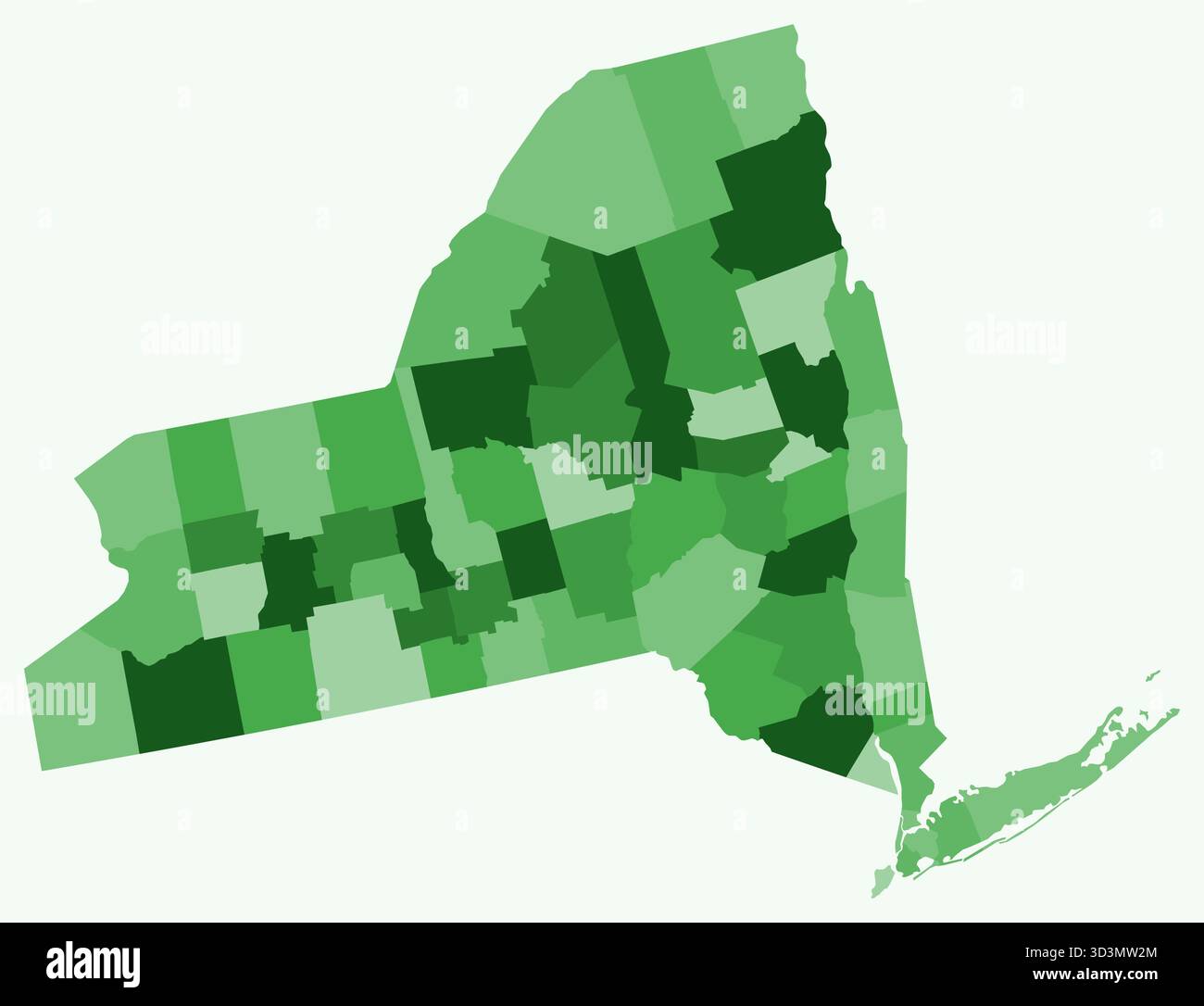 Map of New York with counties. Just a simple state border map with ...