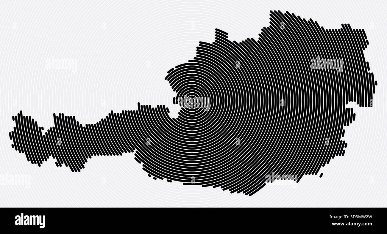 Austria shape rings. Country map formed by stacked circles. Austria ...
