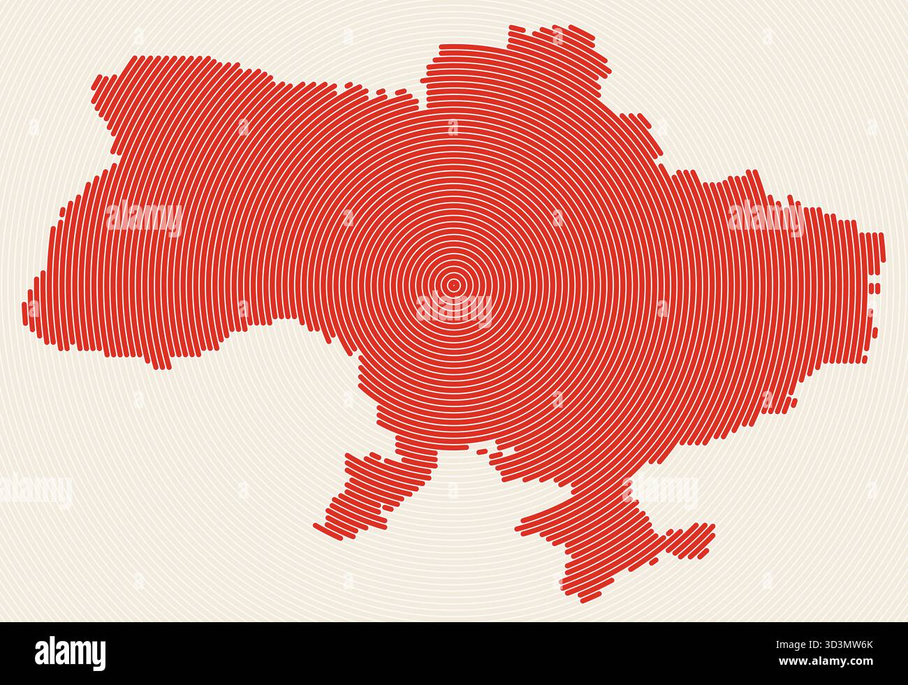 Ukraine shape rings. Country map formed by stacked circles. Ukraine ...