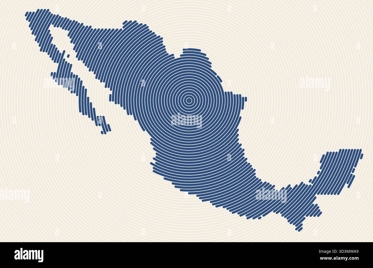Mexico shape rings. Country map formed by stacked circles. Mexico ...