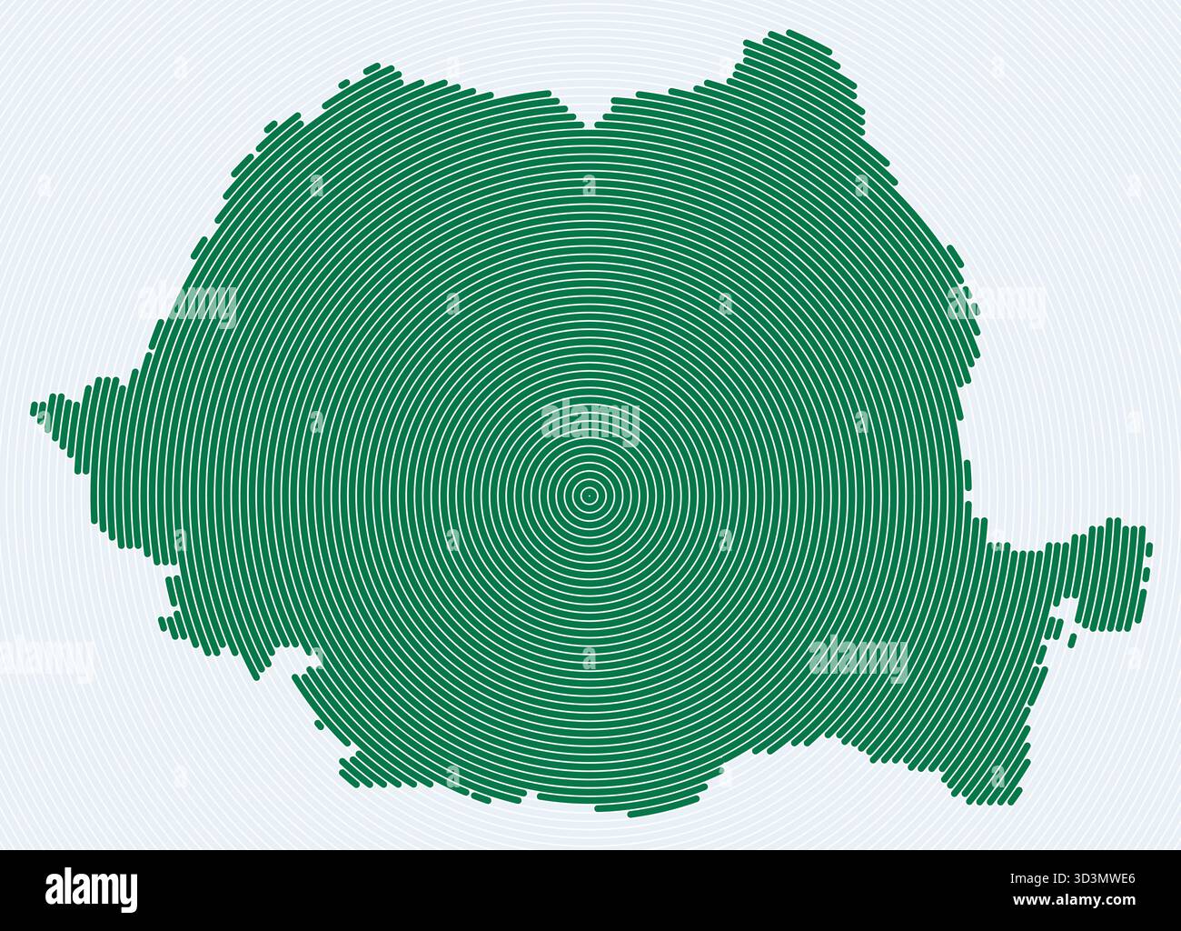 Romania shape rings. Country map formed by stacked circles. Romania ...