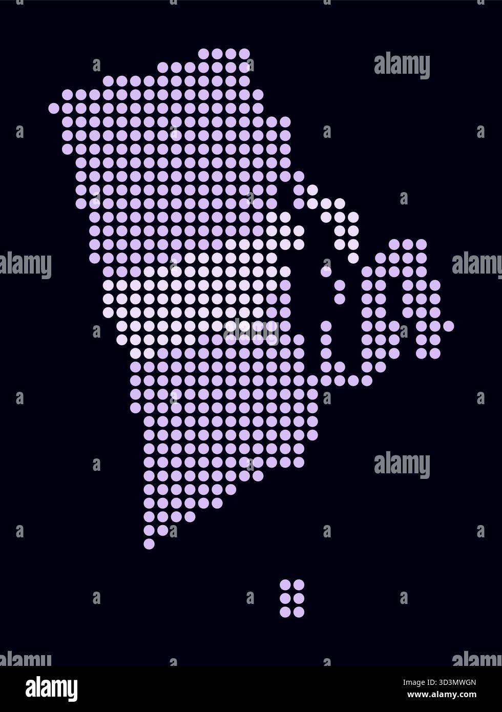Rhode Island dotted map. Digital style map of the state on dark ...