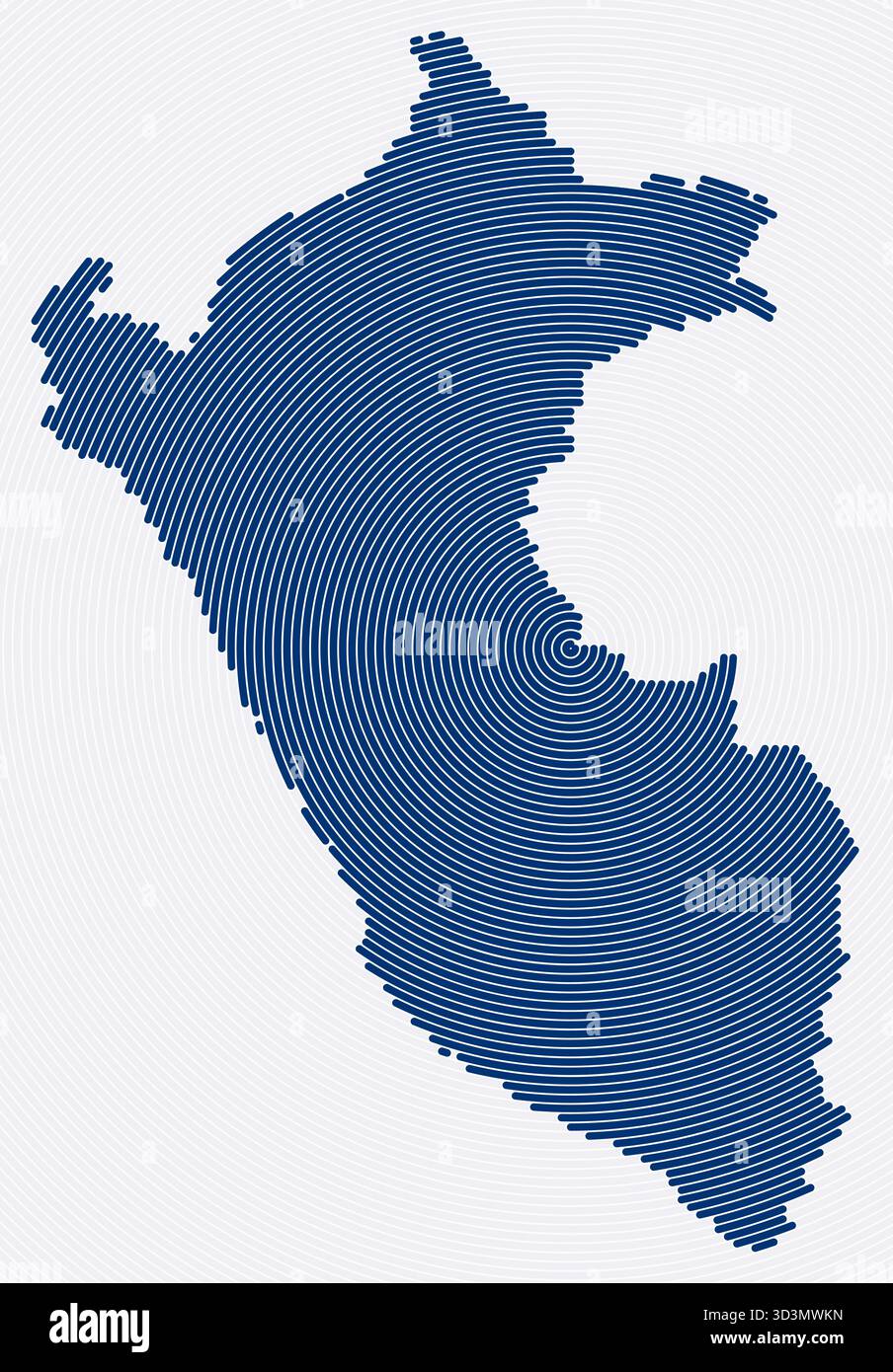 Peru shape rings. Country map formed by stacked circles. Peru boundary ...