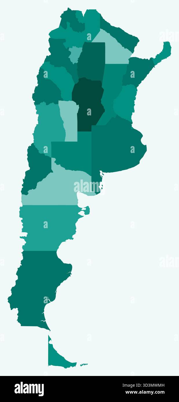Map of Argentina with regions. Just a simple country border map with ...