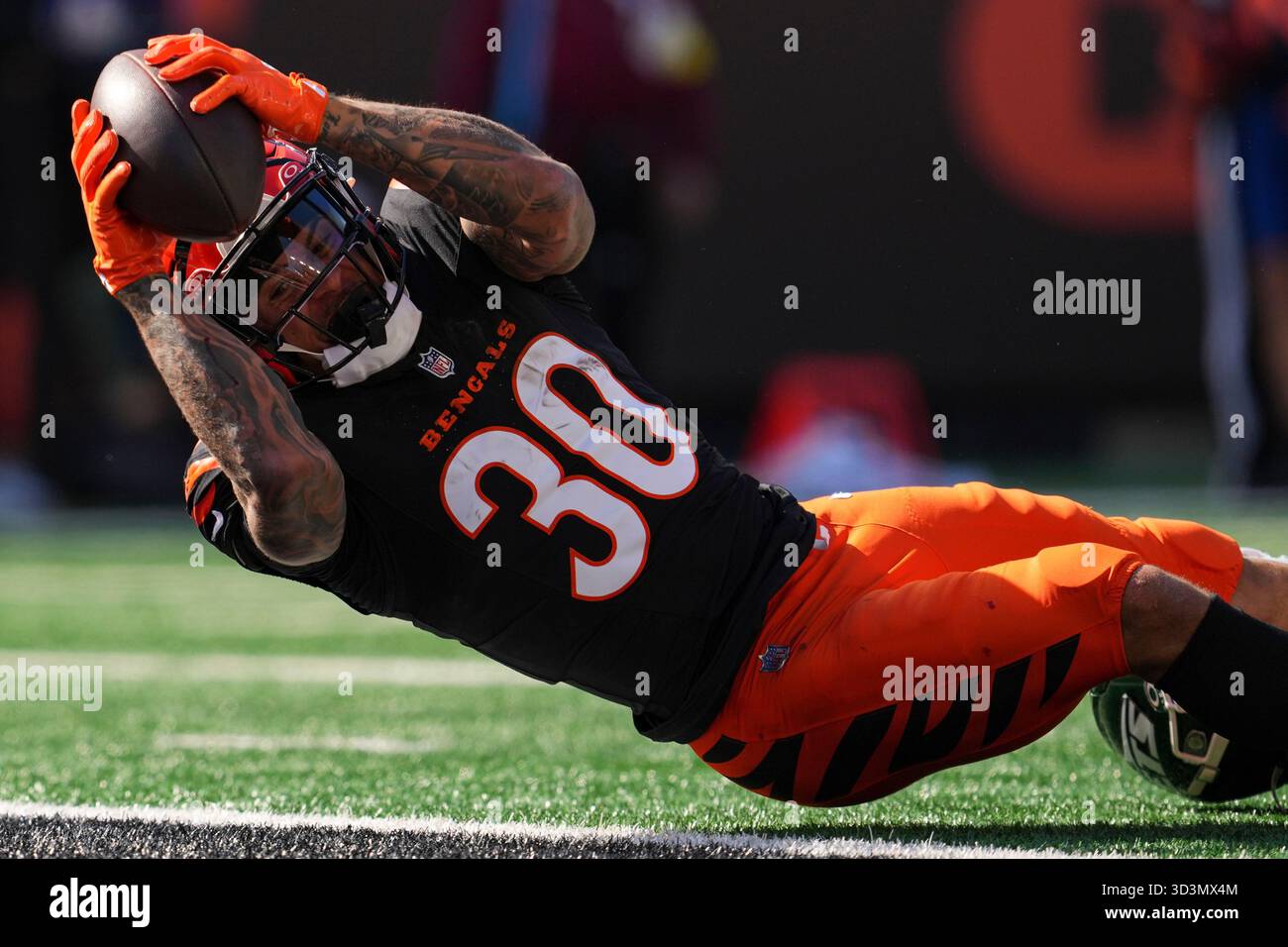 Cincinnati Bengals running back Chase Brown (30) runs for a touchdown ...