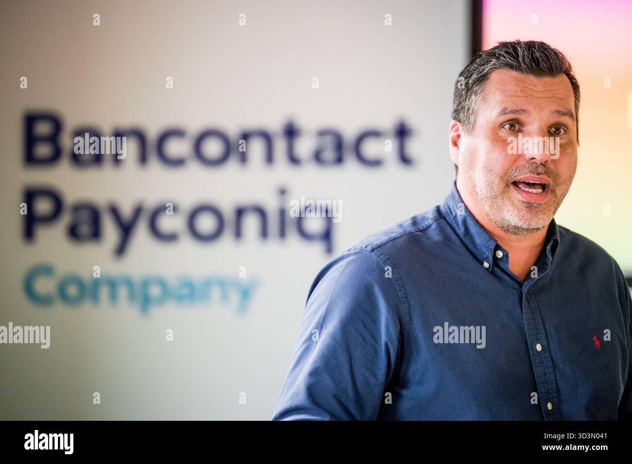 Jonathan Romain, Chief Commercial Officer Bancontact Payconiq Company poses for the photographer ...