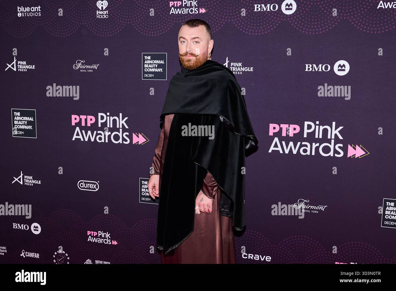 Sam Smith walks the red carpet at the 2025 PTP Pink Awards in Toronto ...