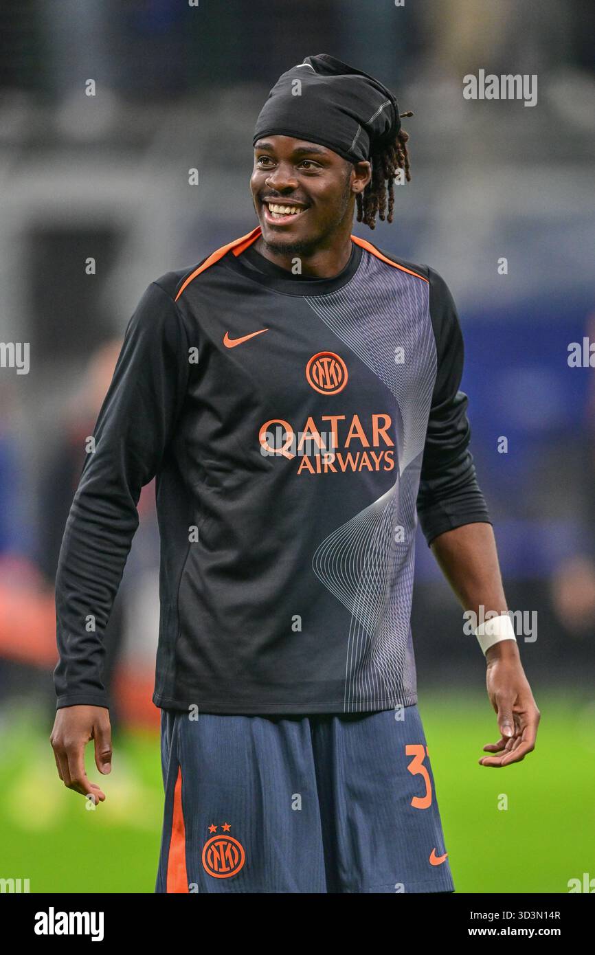 Yann Bisseck of Inter, seen during the UEFA Champions League match ...
