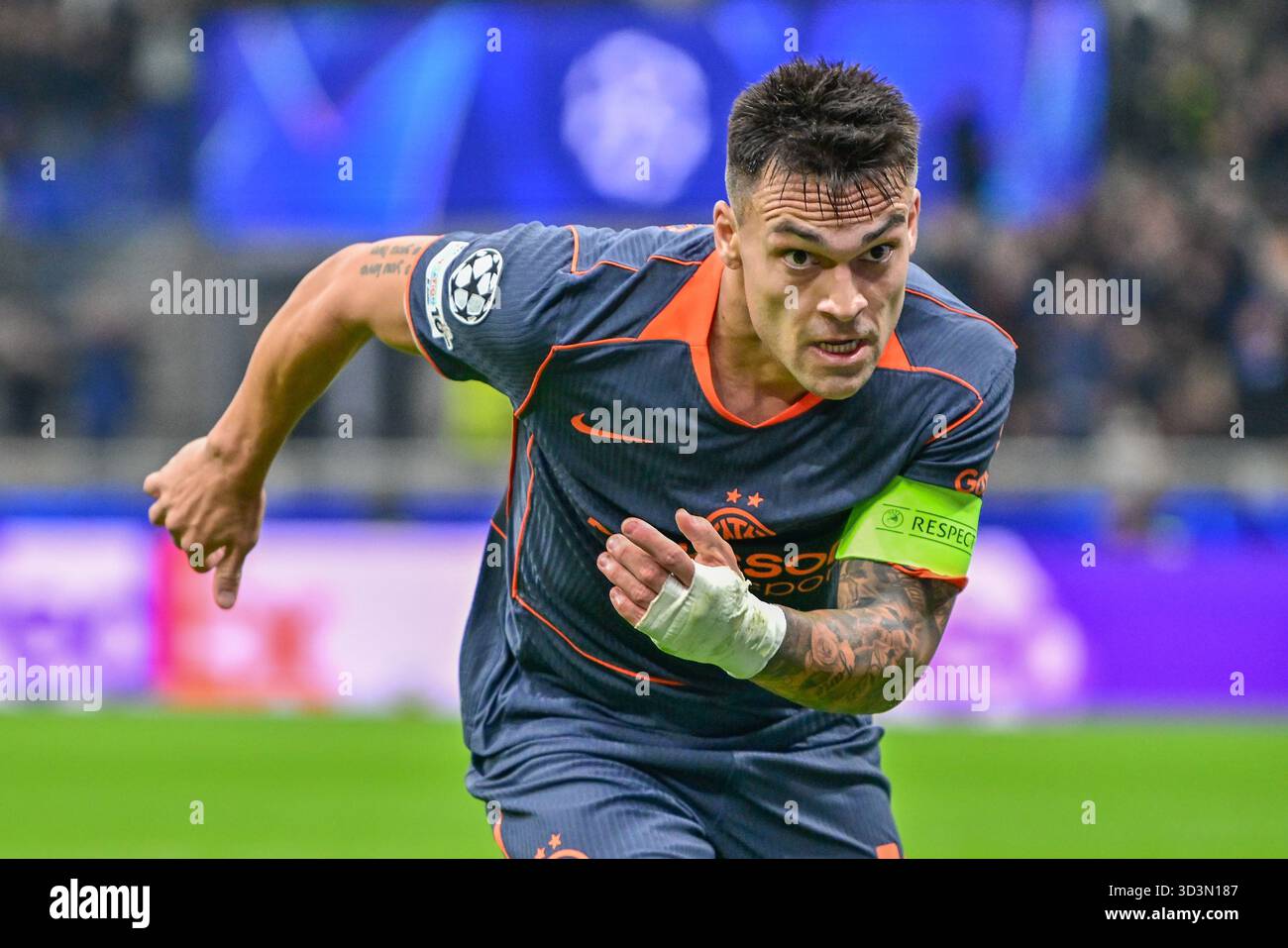 Lautaro Martinez of Inter celebrates a goal during the UEFA Champions ...