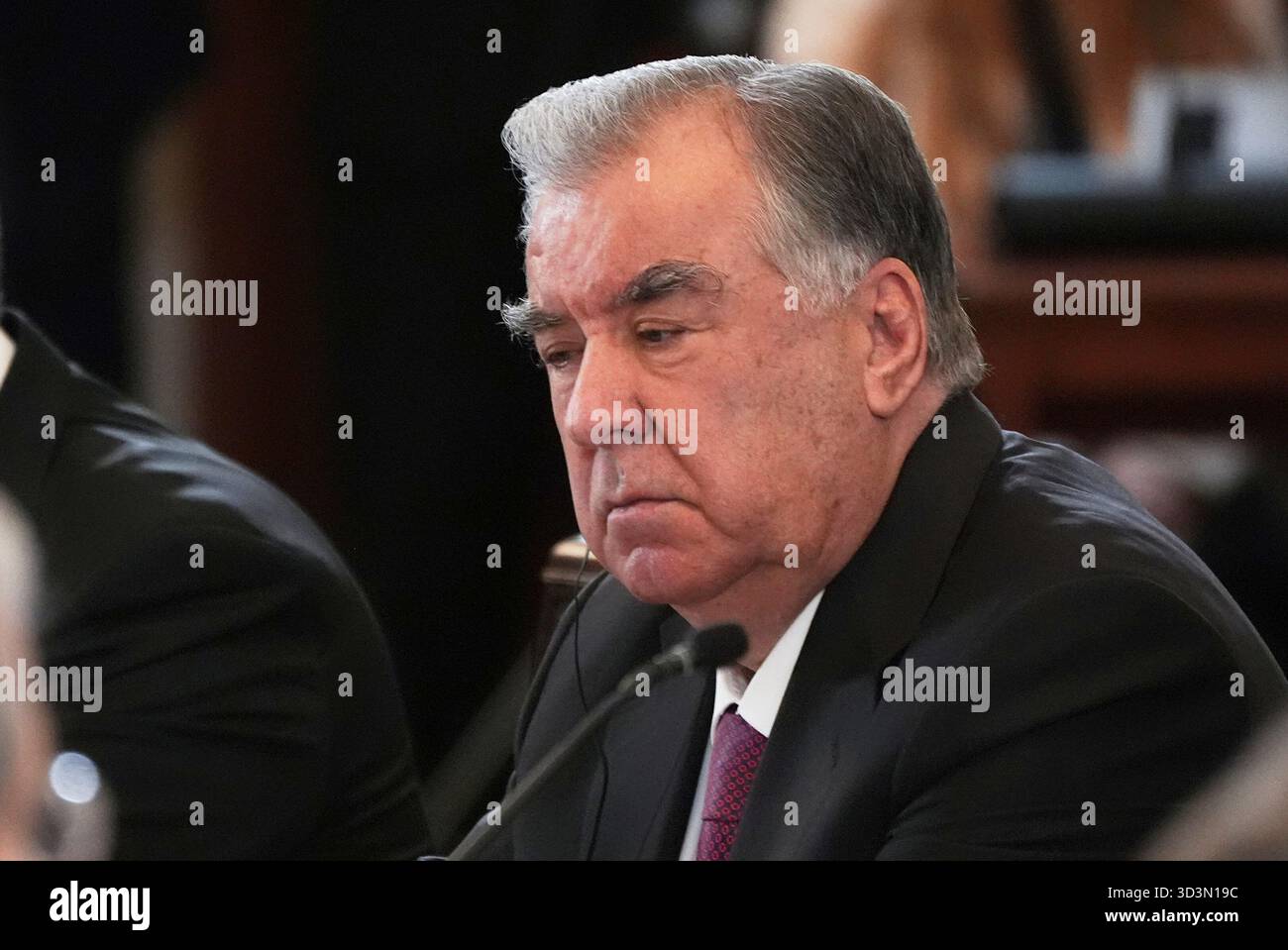Tajikistan's President Emomali Rahmon attends a dinner with leaders ...