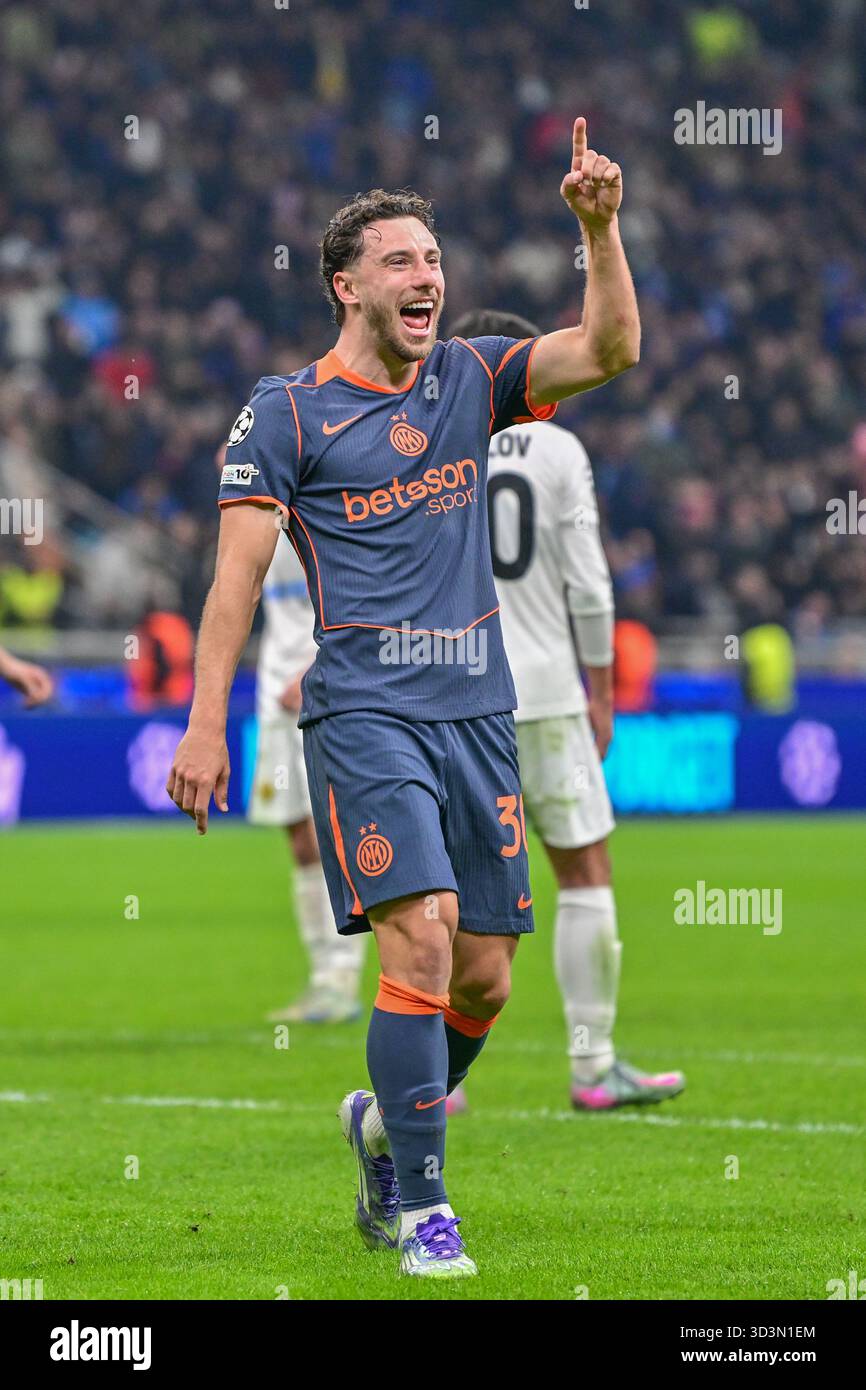 Carlos Augusto of Inter celebrates a goal, during the UEFA Champions ...