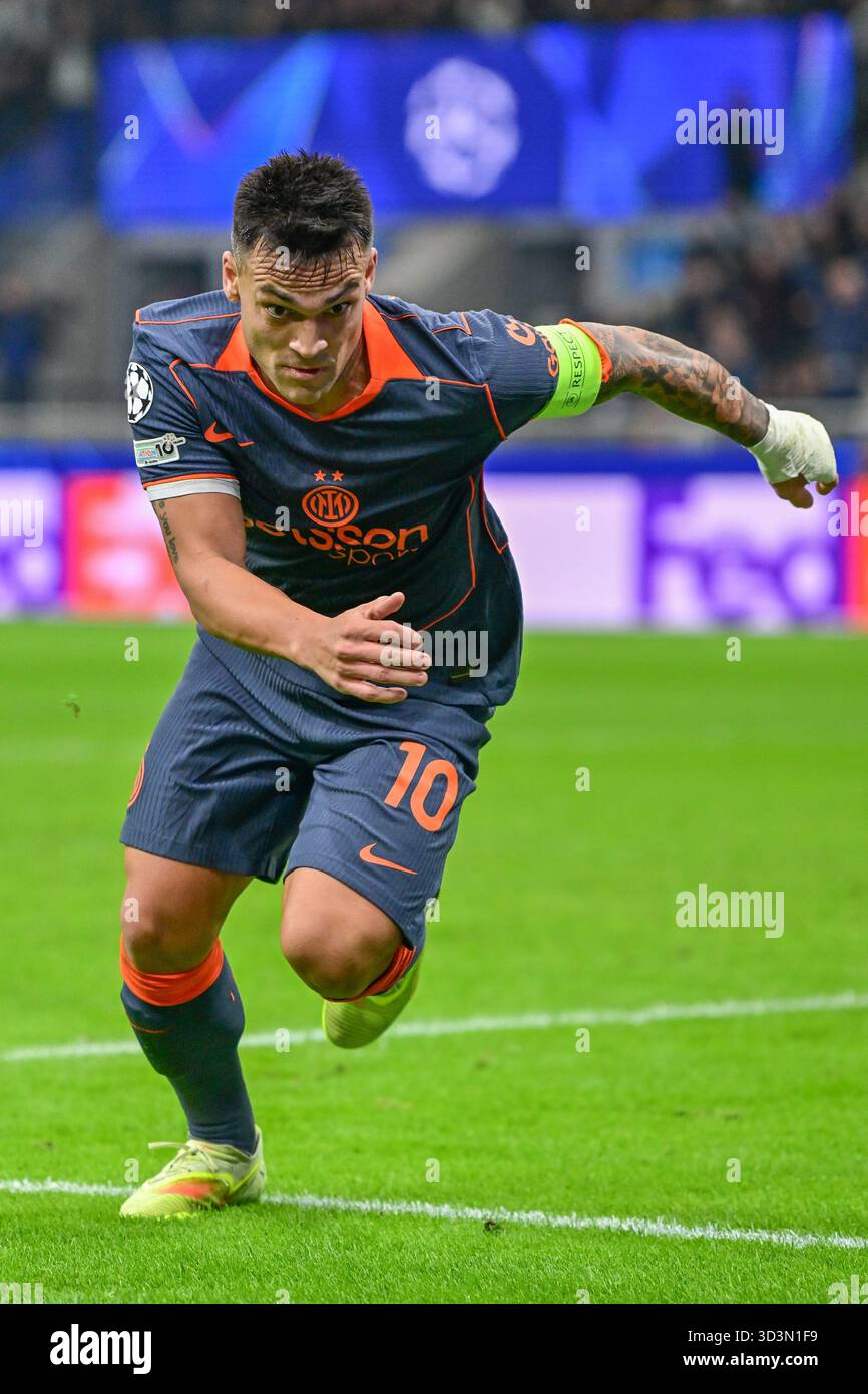 Lautaro Martinez of Inter celebrates a goal during the UEFA Champions ...