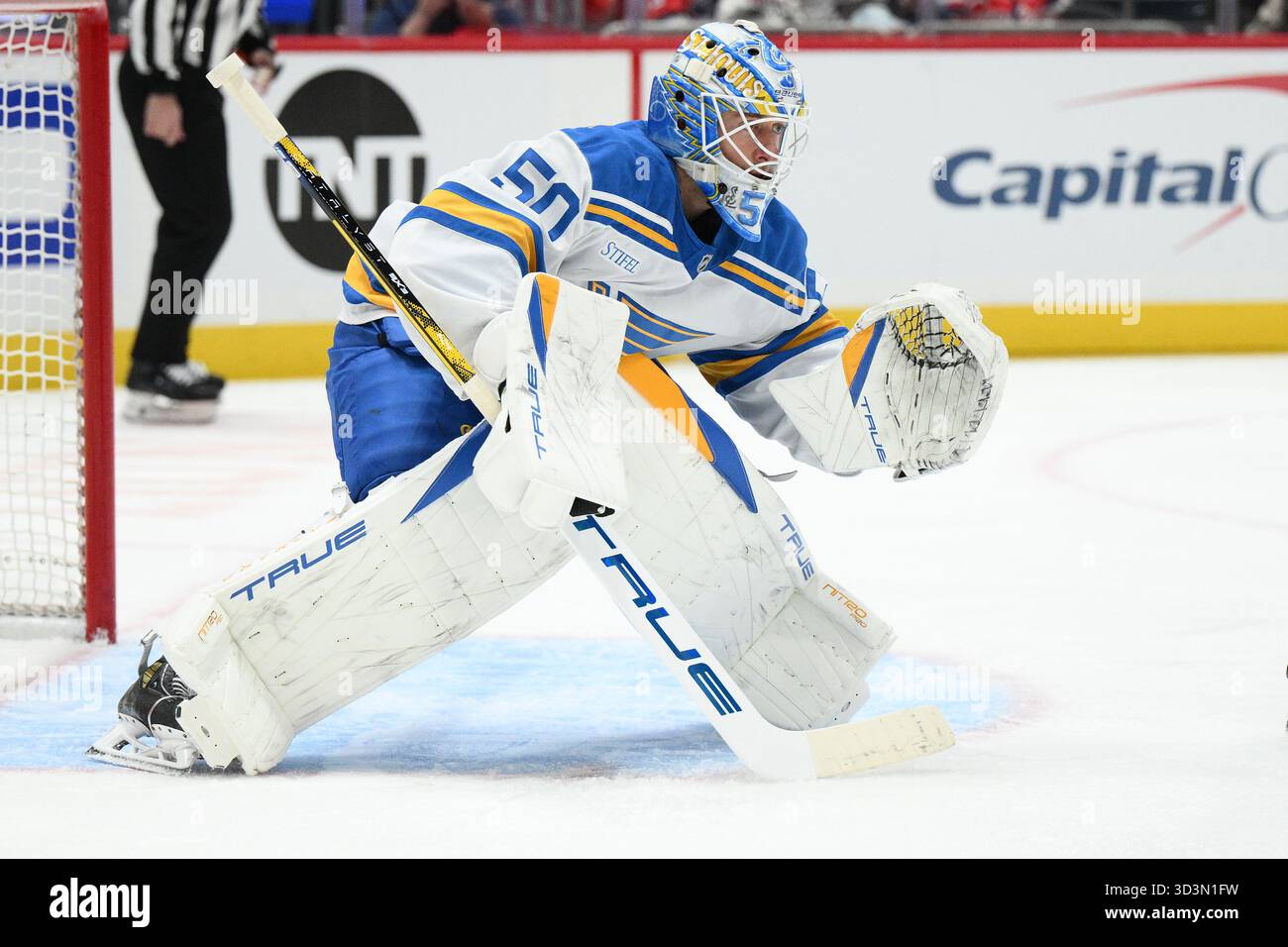 St. Louis Blues goaltender Jordan Binnington (50) in action during the ...