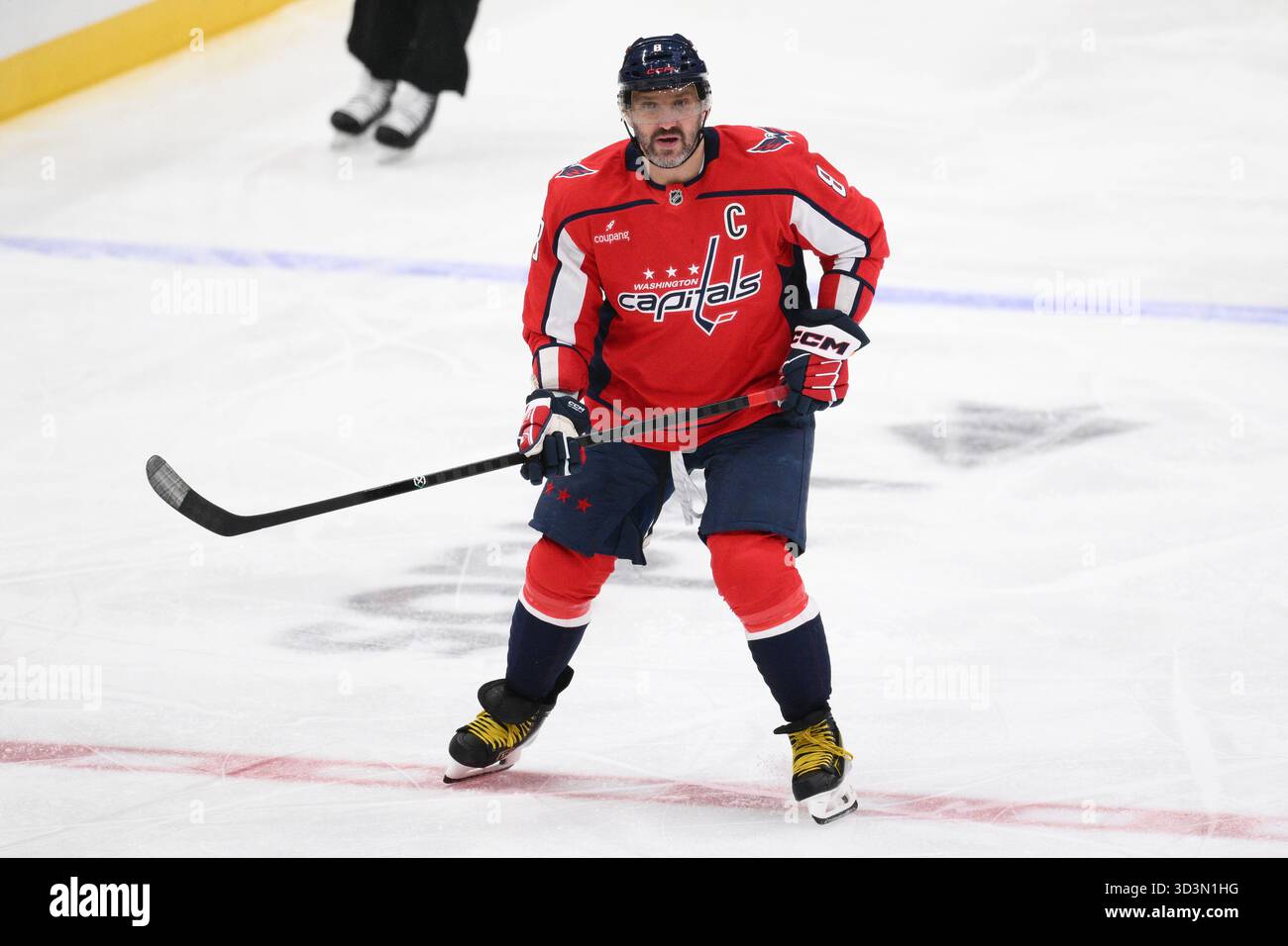 Washington Capitals left wing Alex Ovechkin (8) in action during the ...