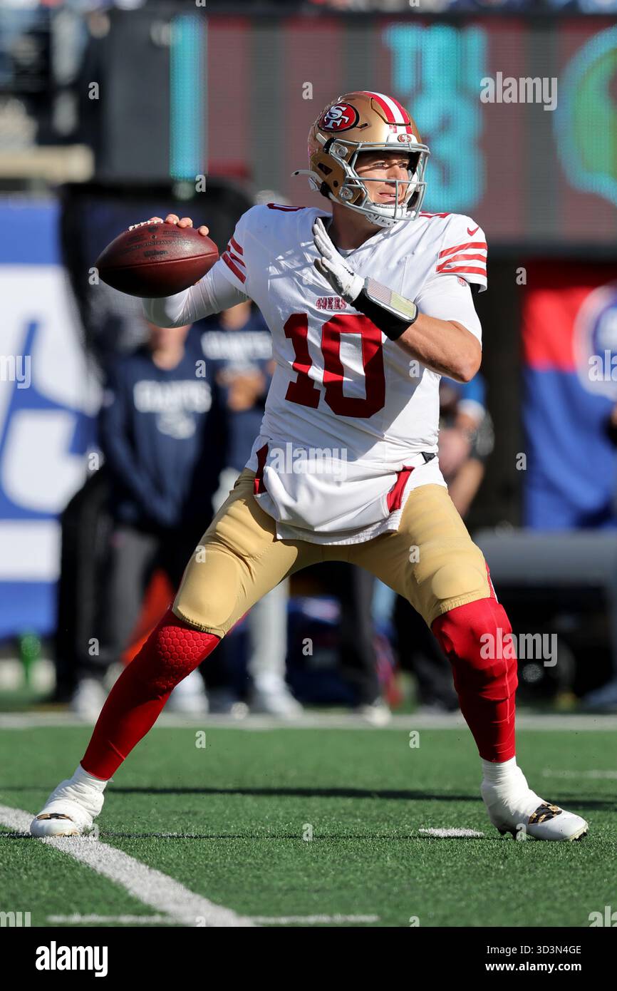San Francisco 49ers quarterback Mac Jones (10) in action against the ...