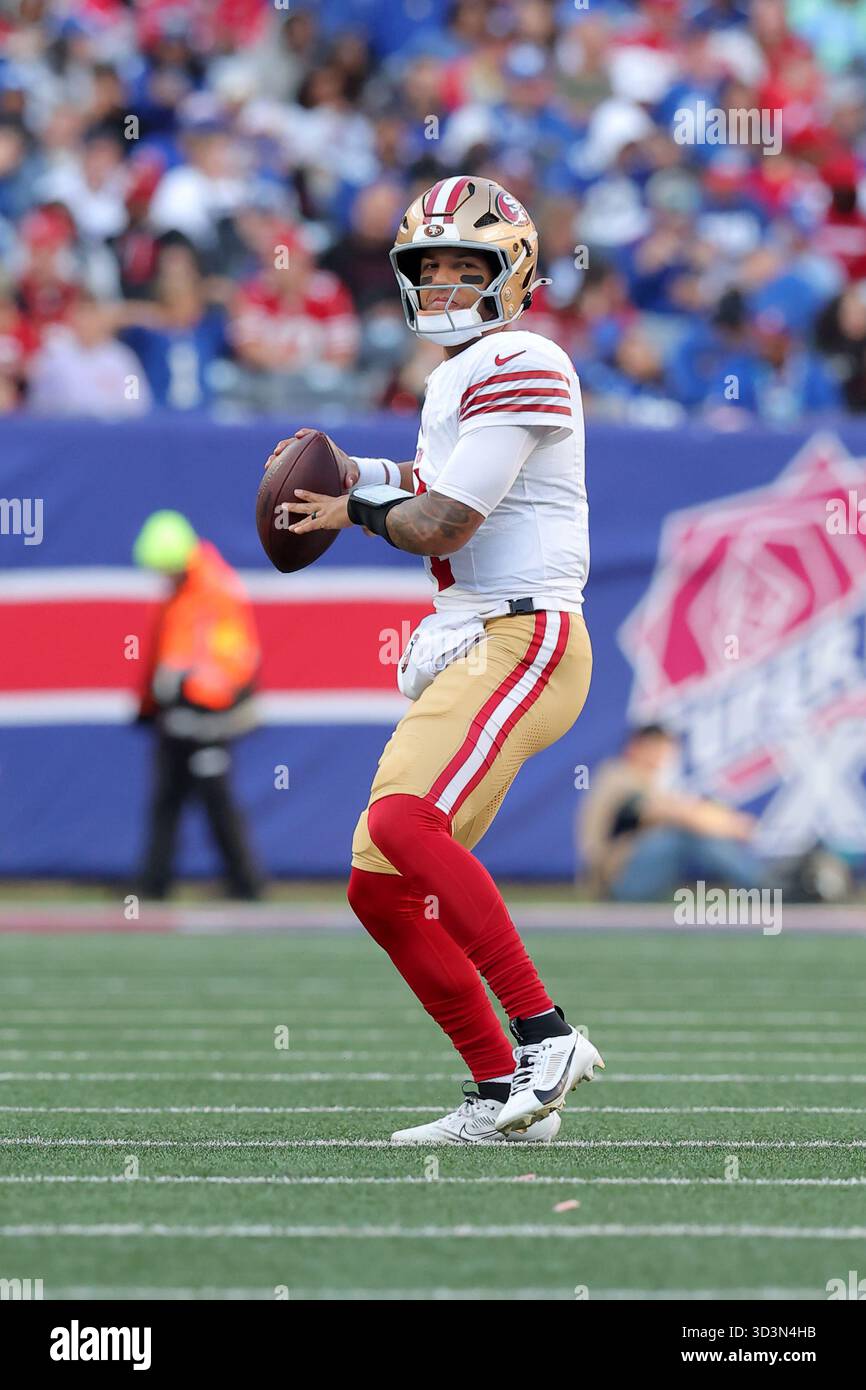 San Francisco 49ers quarterback Adrian Martinez (4) in action against ...