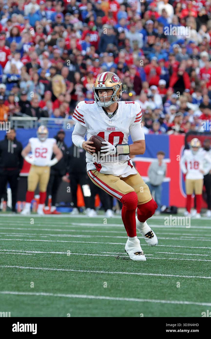 San Francisco 49ers quarterback Mac Jones (10) in action against the ...