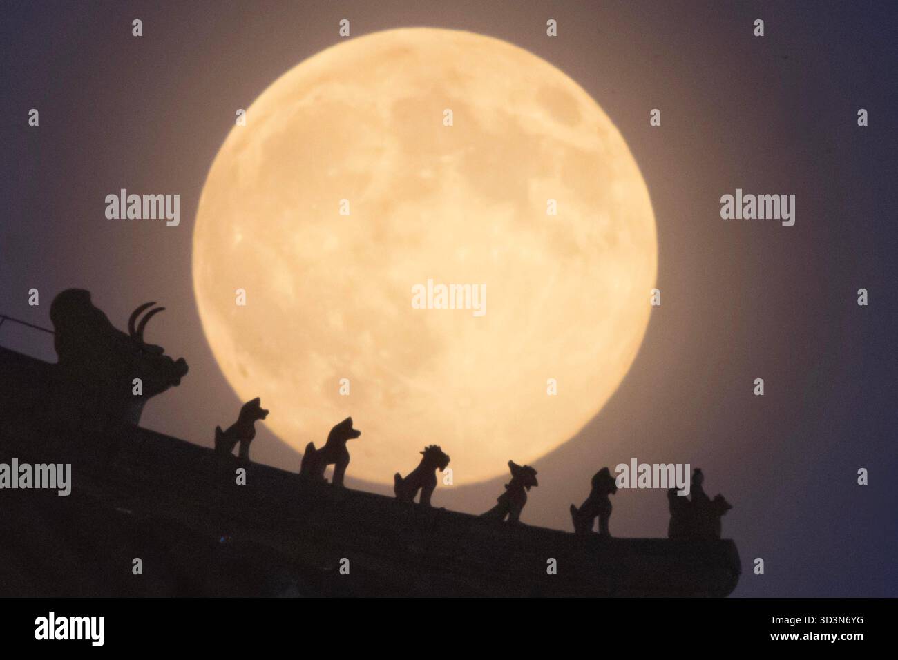 (251107) -- BEIJING, Nov. 7, 2025 (Xinhua) -- A full moon is pictured ...