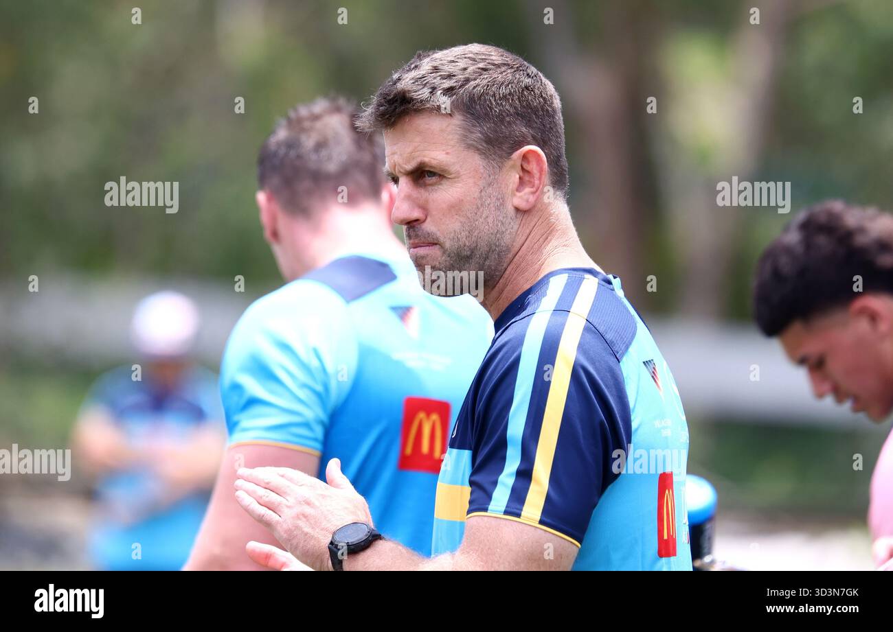 New Head Coach Josh Hannay looks on during Gold Coast Titans pre season ...