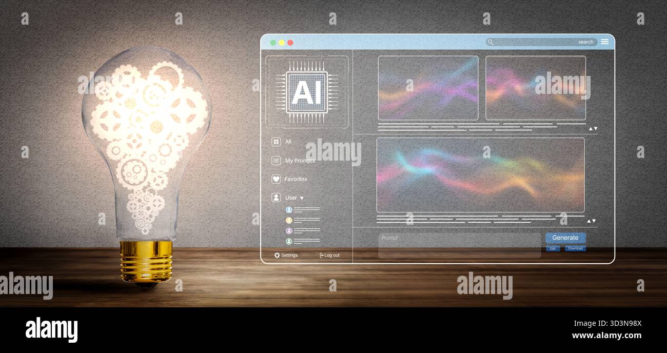 AI platform generating art images with dynamic interface. AI-generated ...