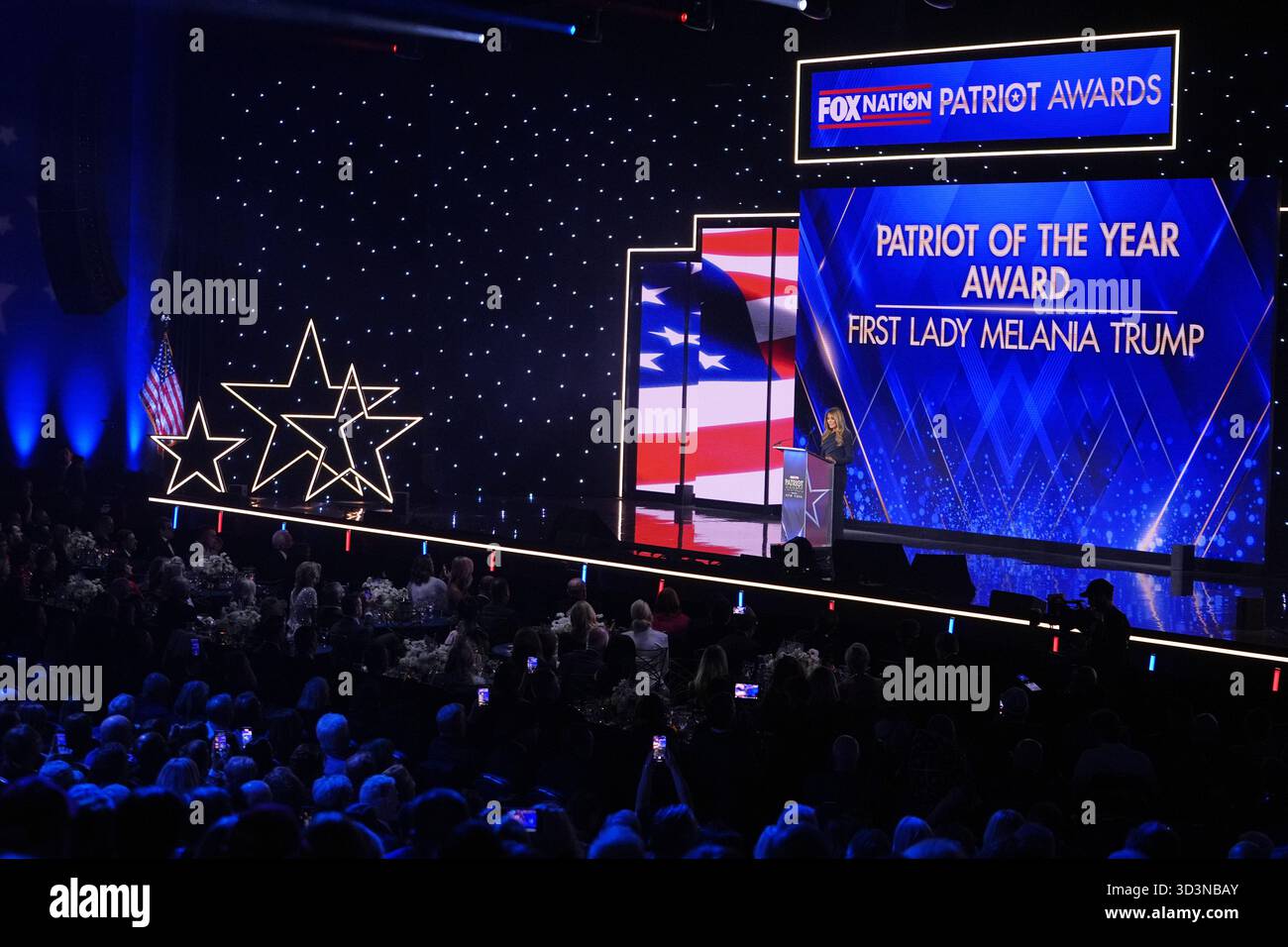 First Lady Melania Trump speaks after being presented the Patriot of the Year award during the ...