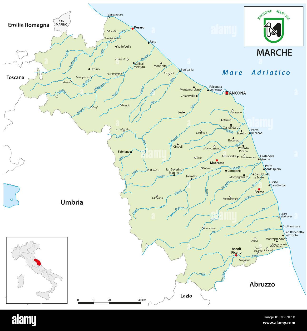 Italian political map administrative hi-res stock photography and ...