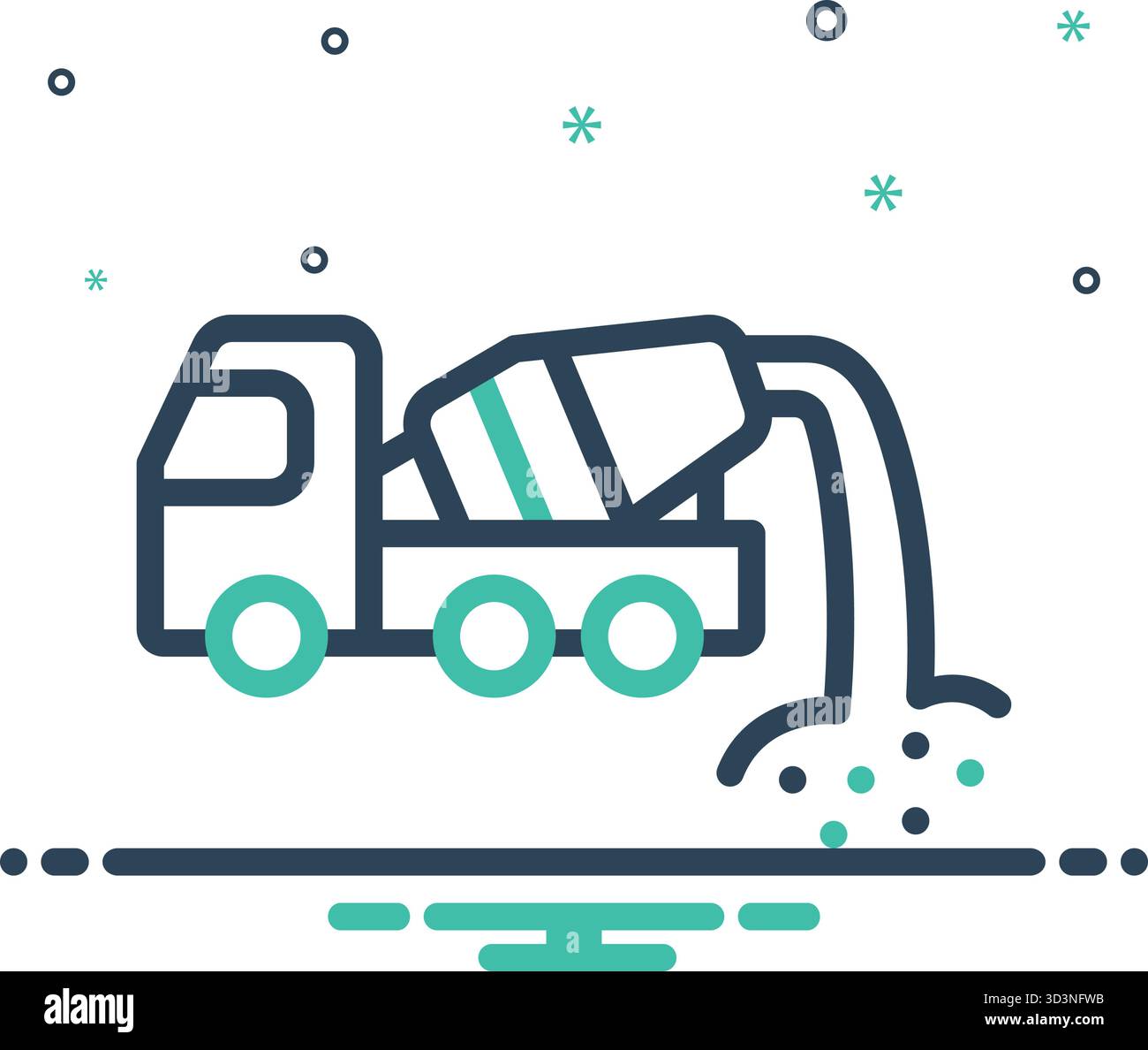 Pouring cement mixer Stock Vector Images - Alamy
