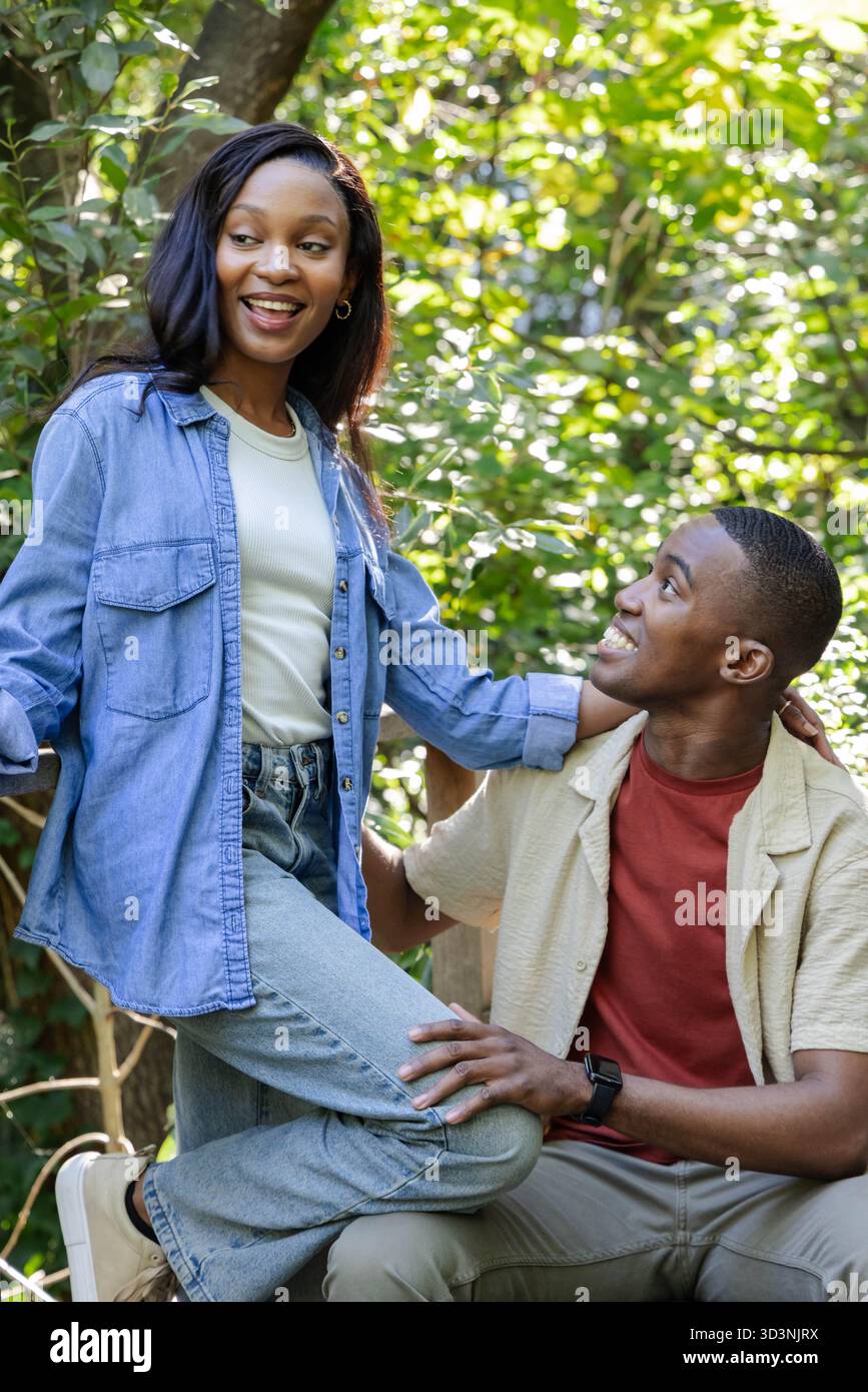 Balancing african american couple hi-res stock photography and images ...