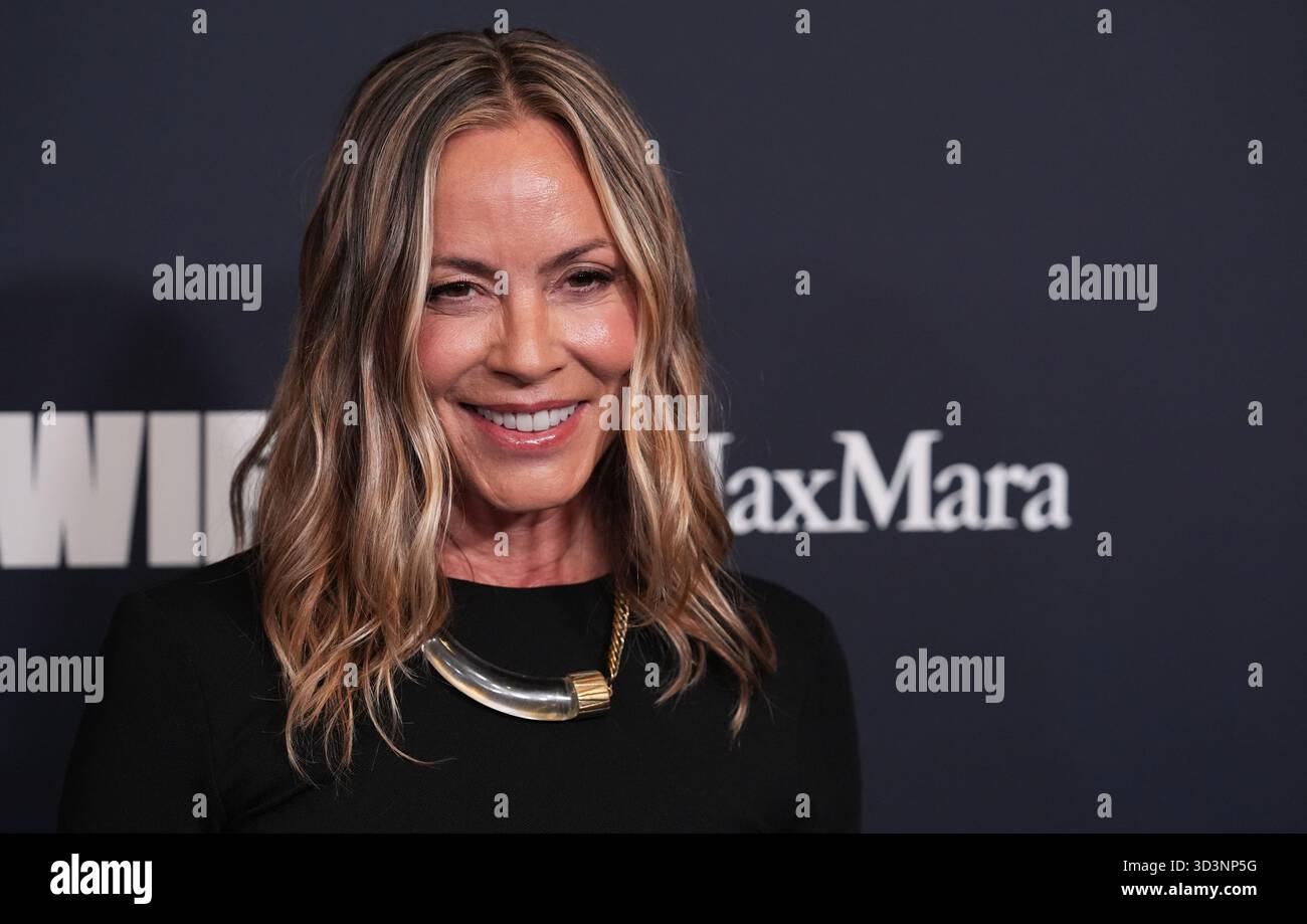 Maria Bello arrives at the 2025 Women in Film Honors on Thursday, Nov ...